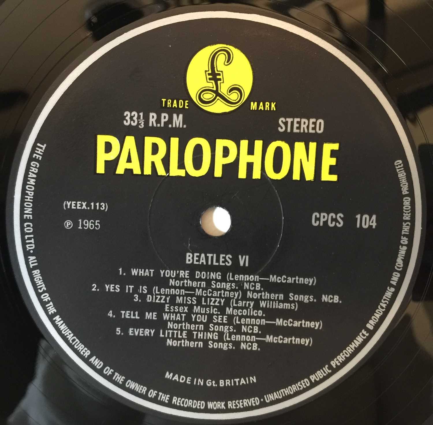 Lot 12 - THE BEATLES - VI LP (ORIGINAL EXPORT COPY