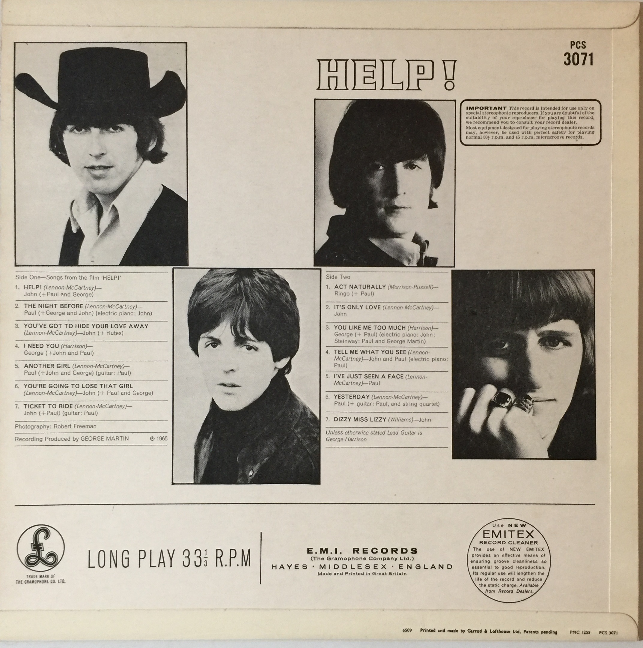 Lot 8 - THE BEATLES - HELP! LP (ORIGINAL UK STEREO