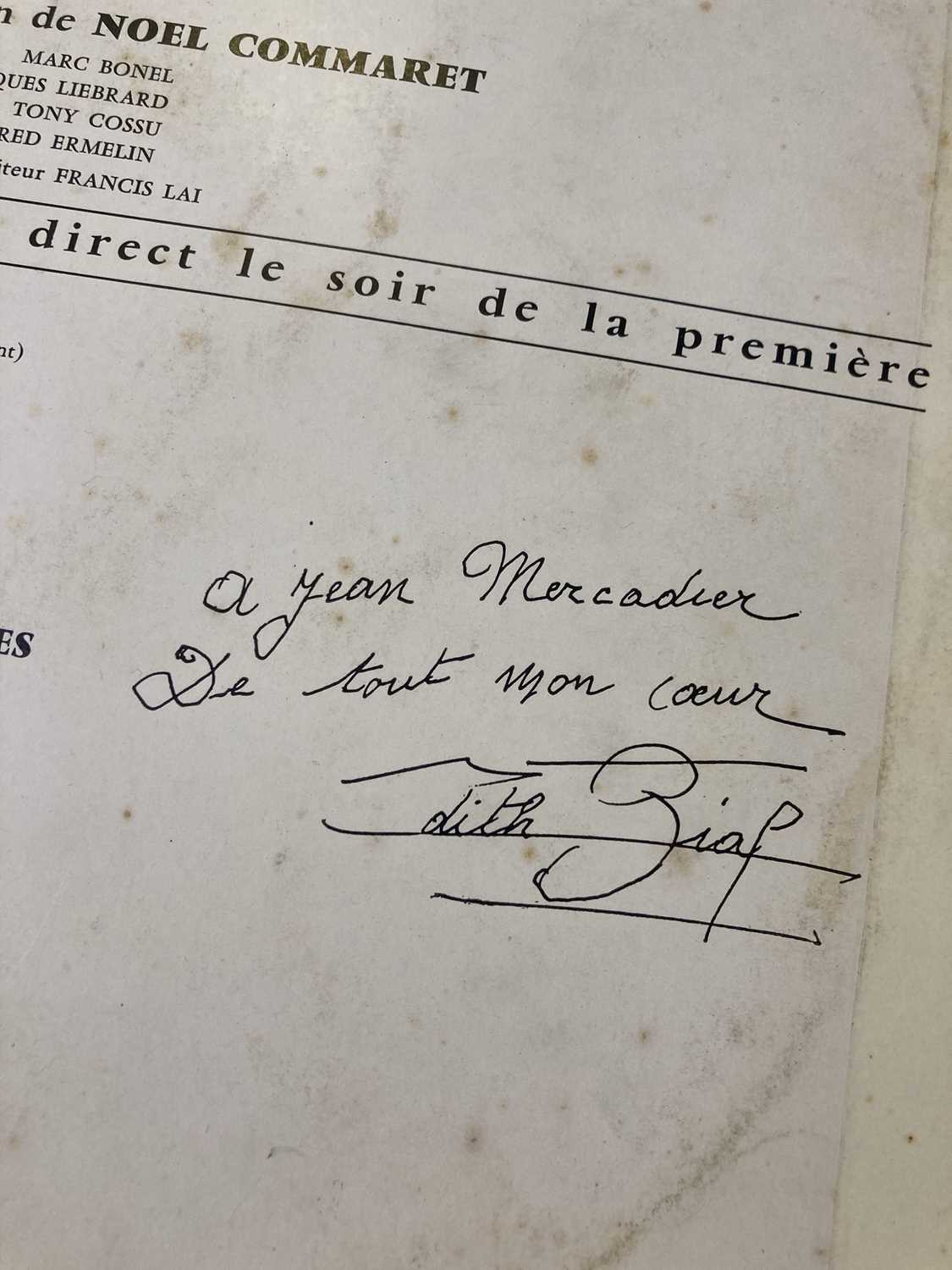 Lot 242 - EDITH PIAF - A SIGNED LP.