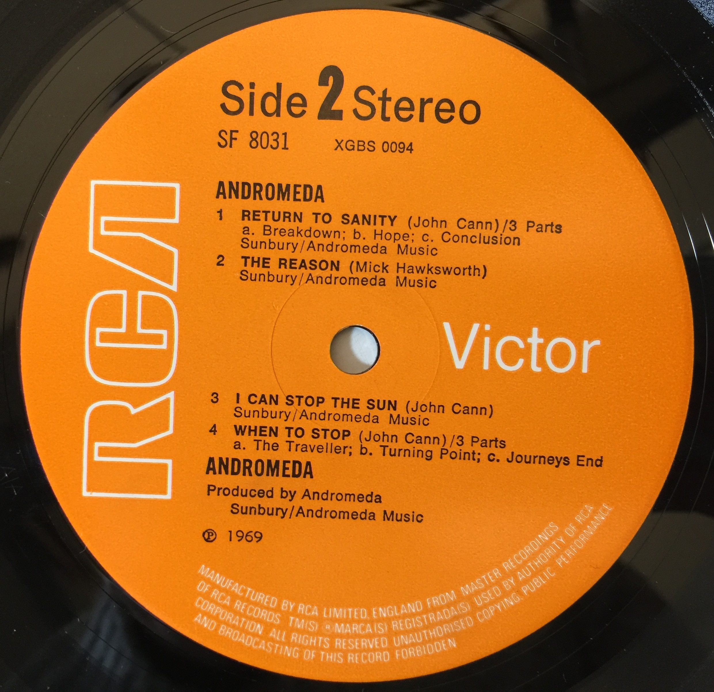 Lot 986 - ANDROMEDA - S/T LP (UK STEREO ORIGINAL - SF