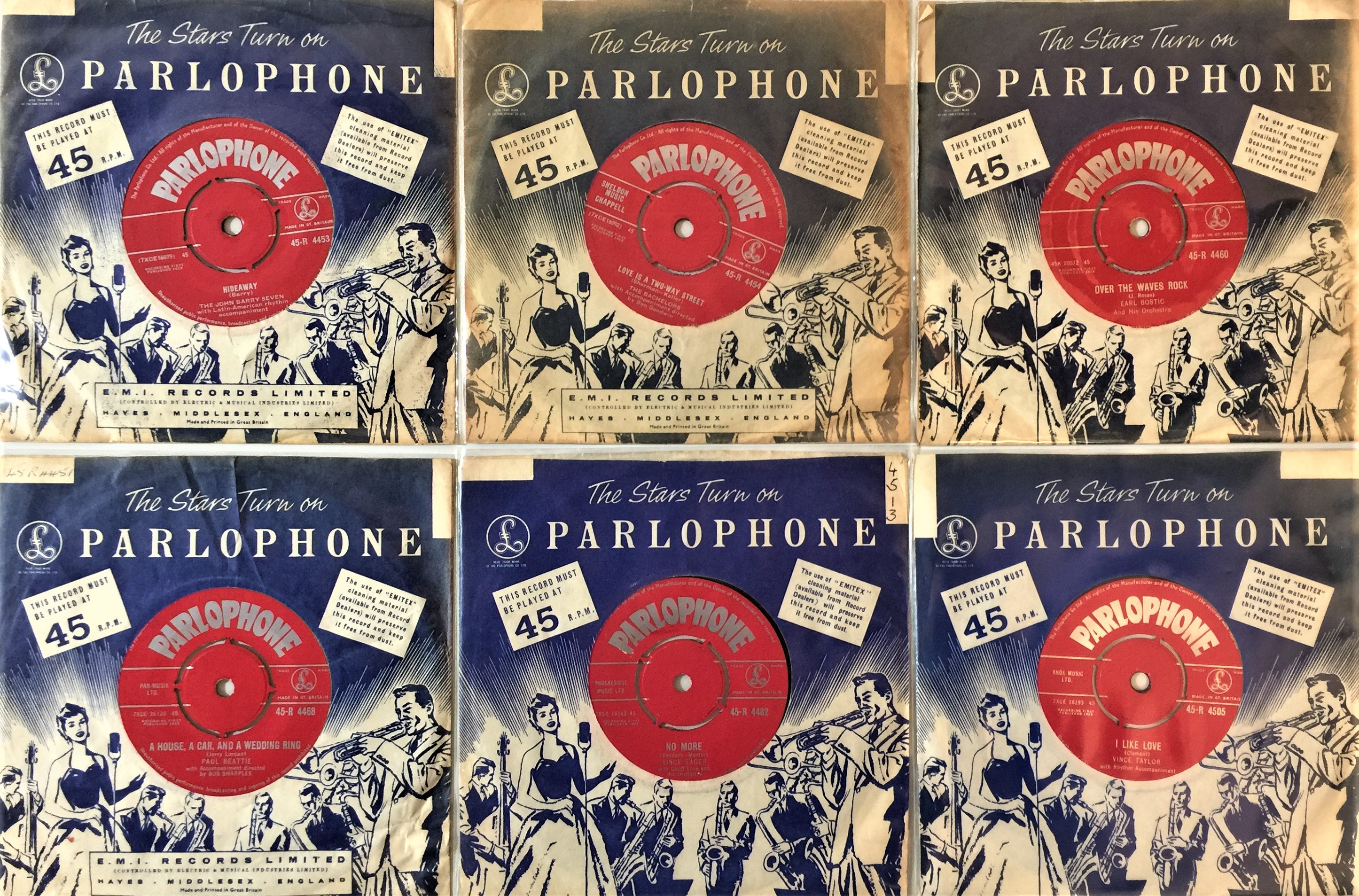 Lot 824 - 1958/59 RED 45-R SERIES PARLOPHONE 7"