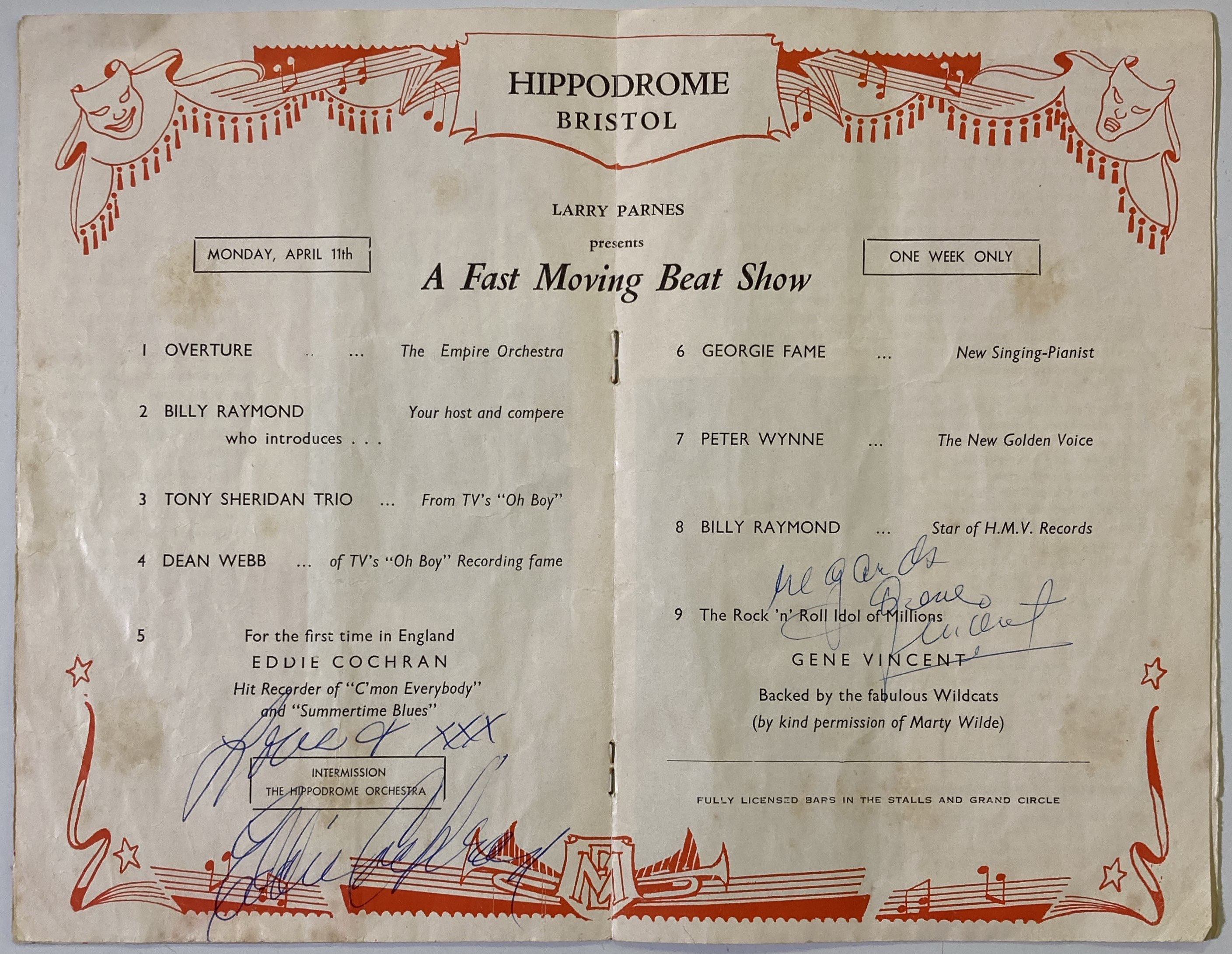 Lot 427 - EDDIE COCHRAN & GENE VINCENT SIGNED