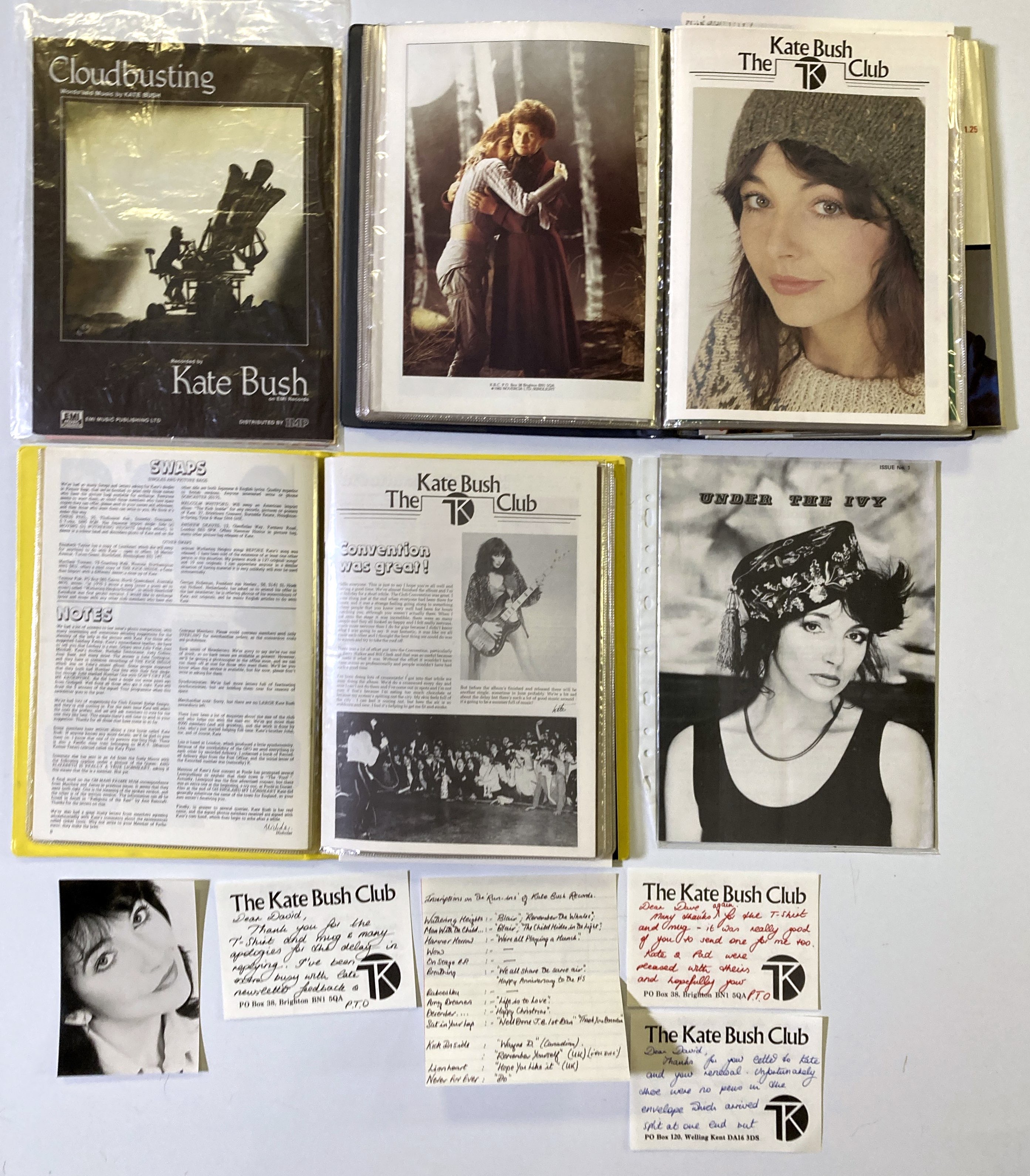 Lot 19 - KATE BUSH - FAN CLUB MEMORABILIA / SHEET