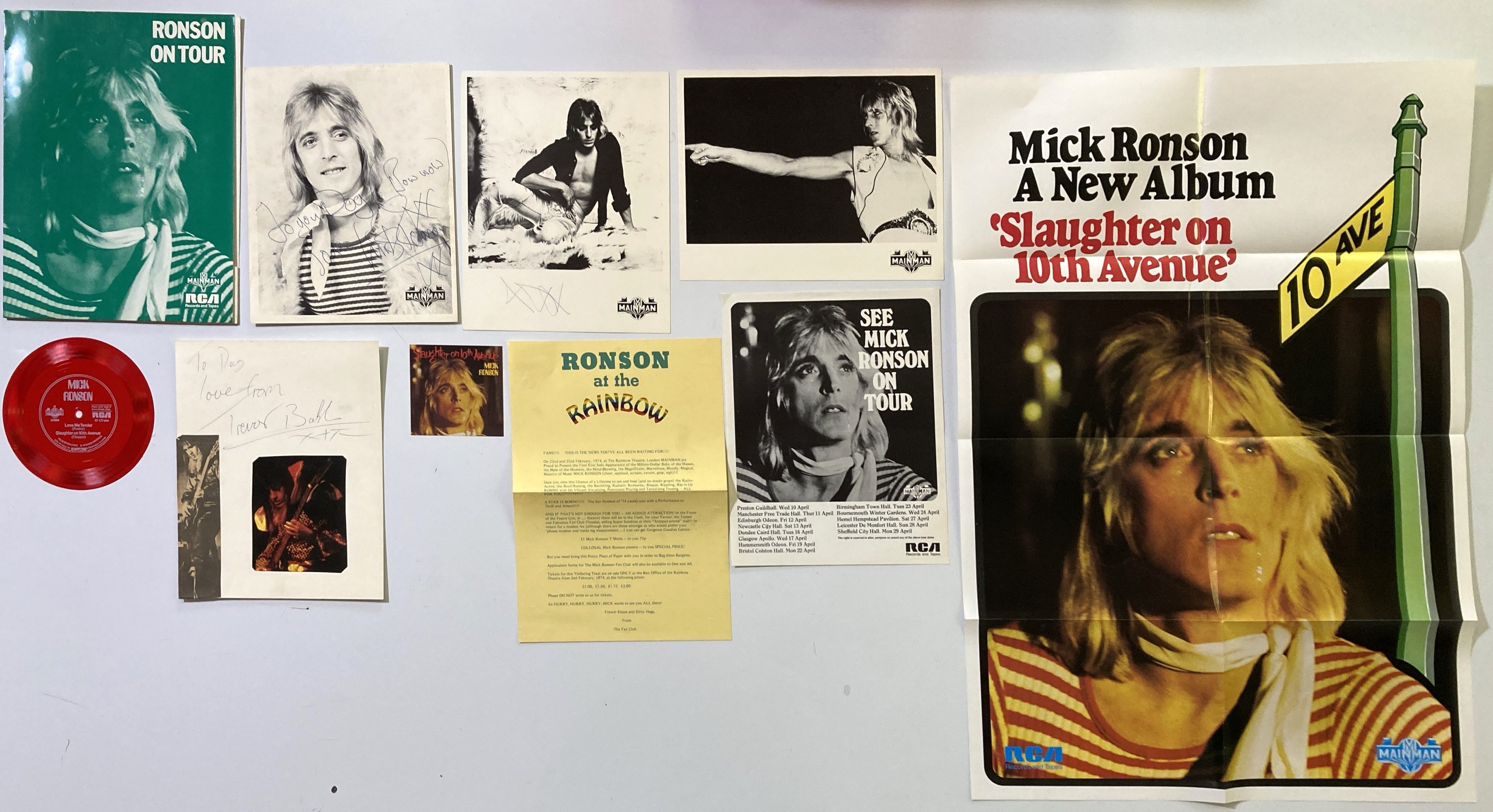 Lot 4 - MICK RONSON - A SIGNED PRESS KIT.