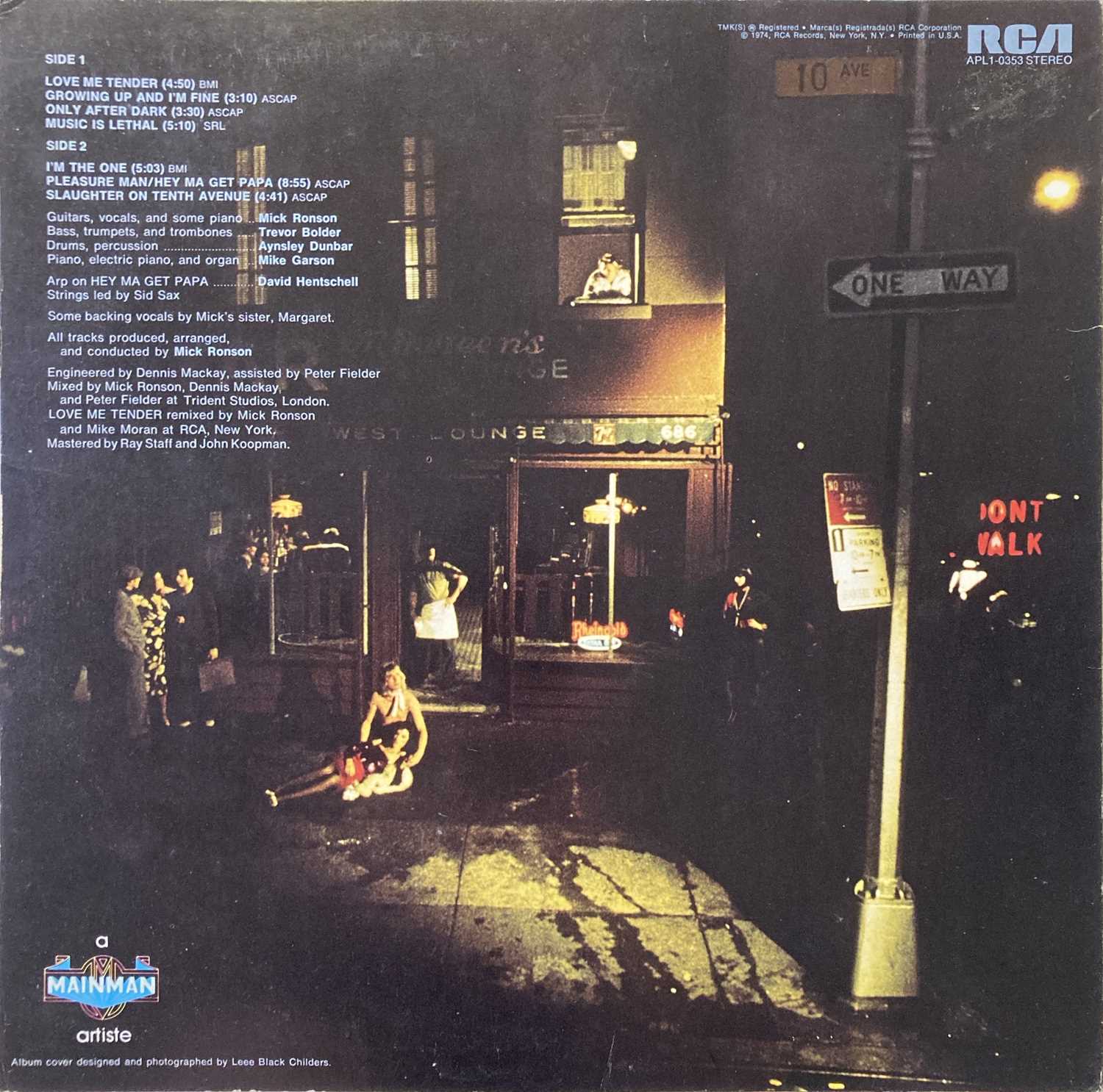 Lot 6 - MICK RONSON - A SIGNED LP.