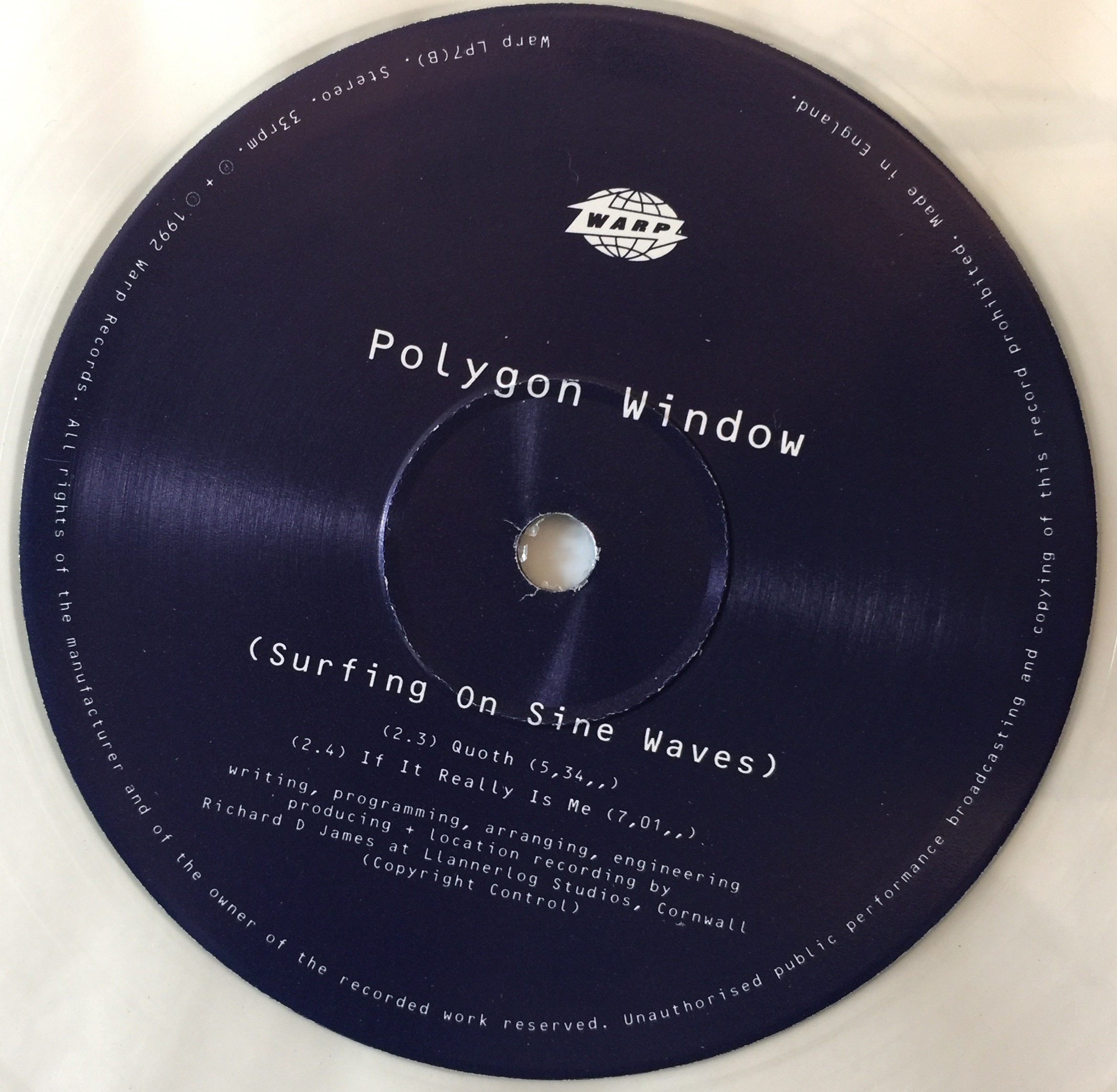 Lot 97 - POLYGON WINDOW (APHEX TWIN) - SURFING ON SINE
