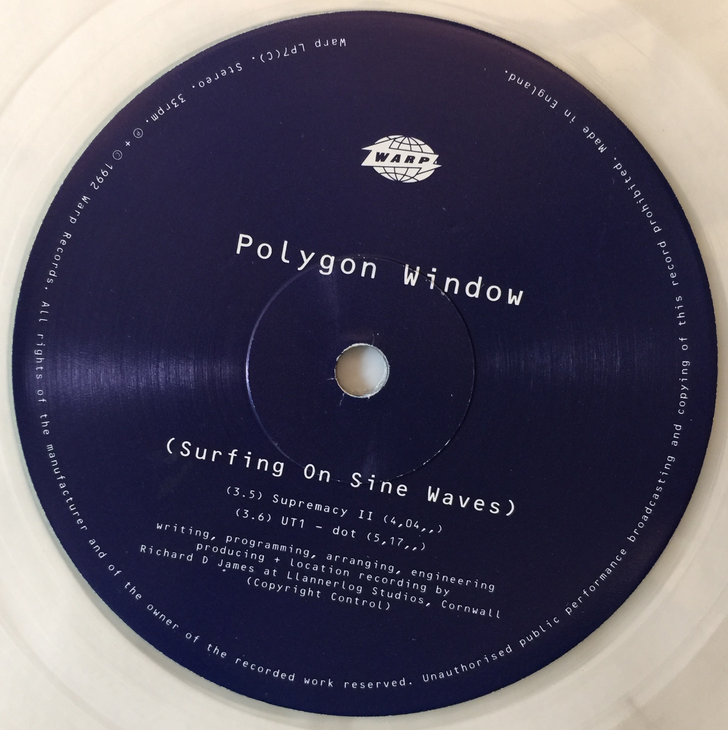 Lot 97 - POLYGON WINDOW (APHEX TWIN) - SURFING ON SINE