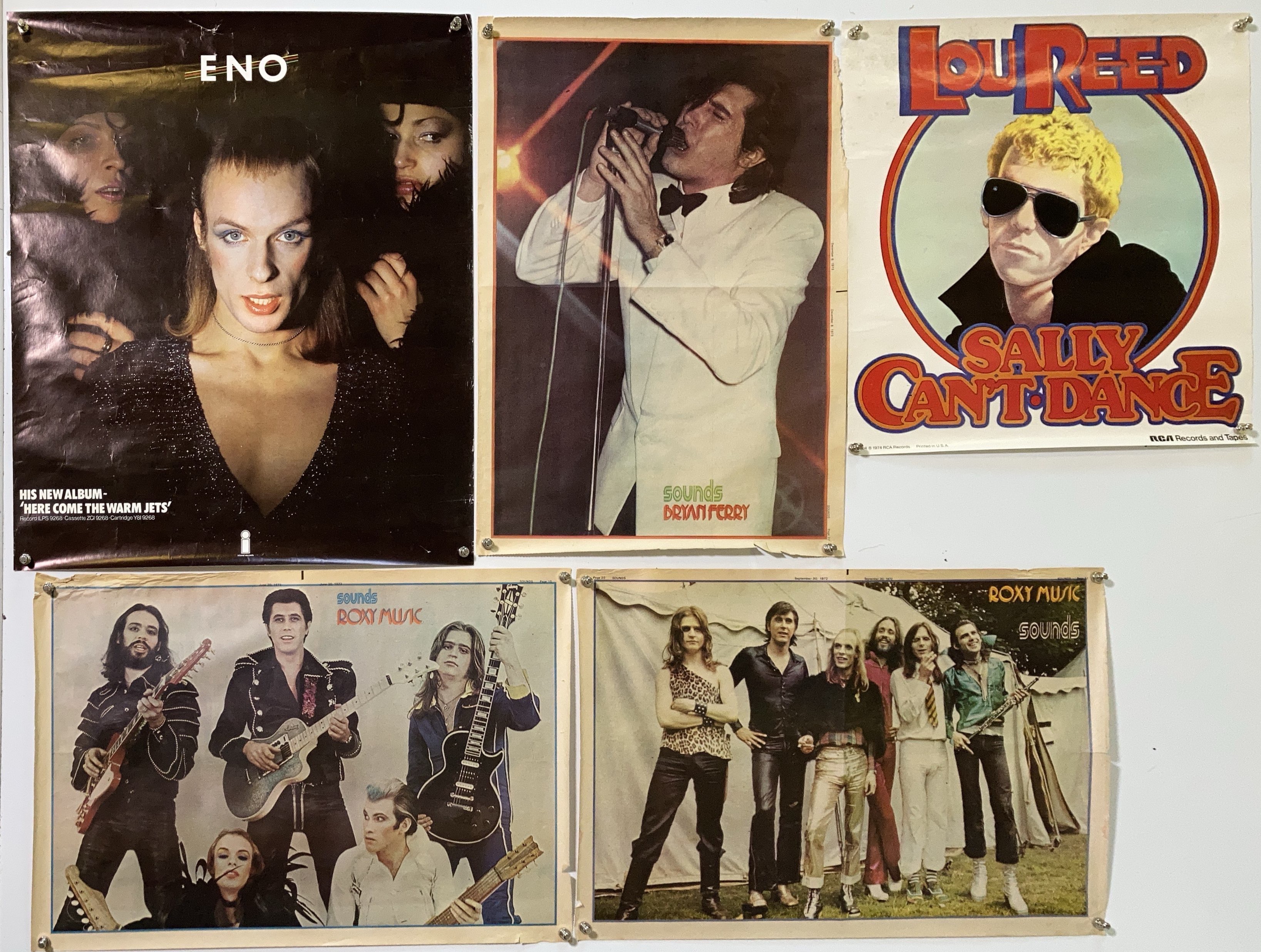Lot 10 - GLAM ROCK POSTERS - INC ENO / ROXY MUSIC.
