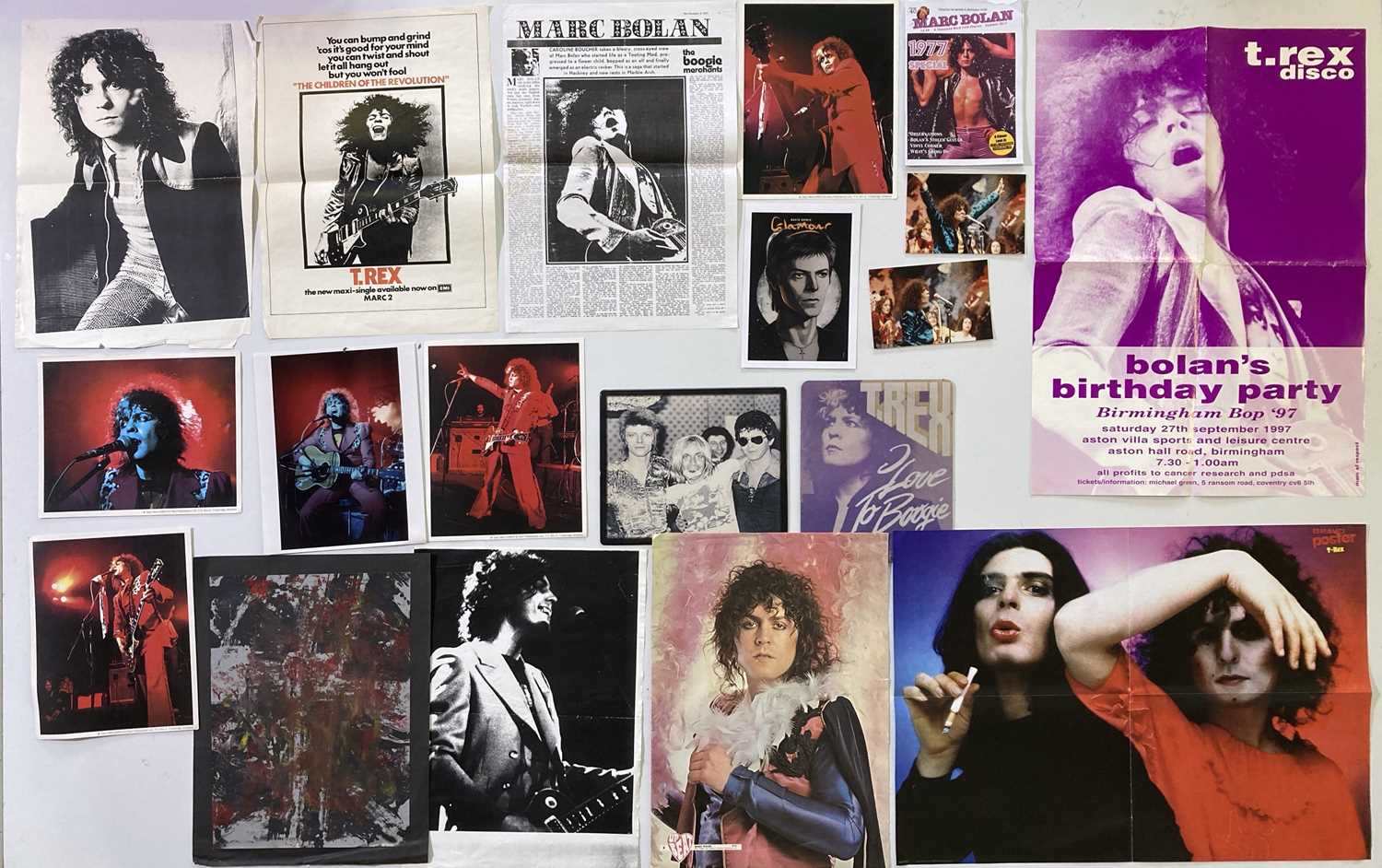 Lot 12 - MARC BOLAN - MEMORABILIA AND POSTERS.