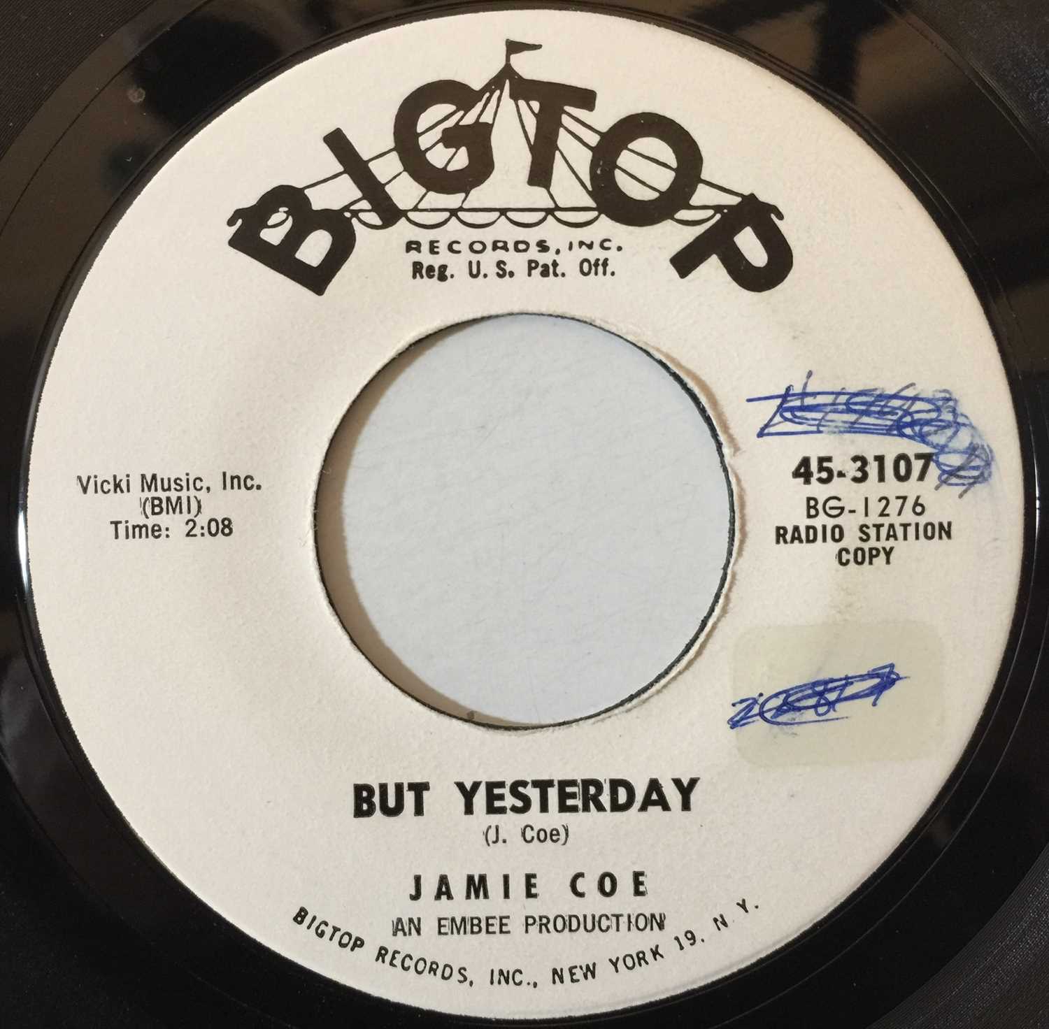 Lot 9 - JAMIE COE - CLEOPATRA/ BUT YESTERDAY 7"