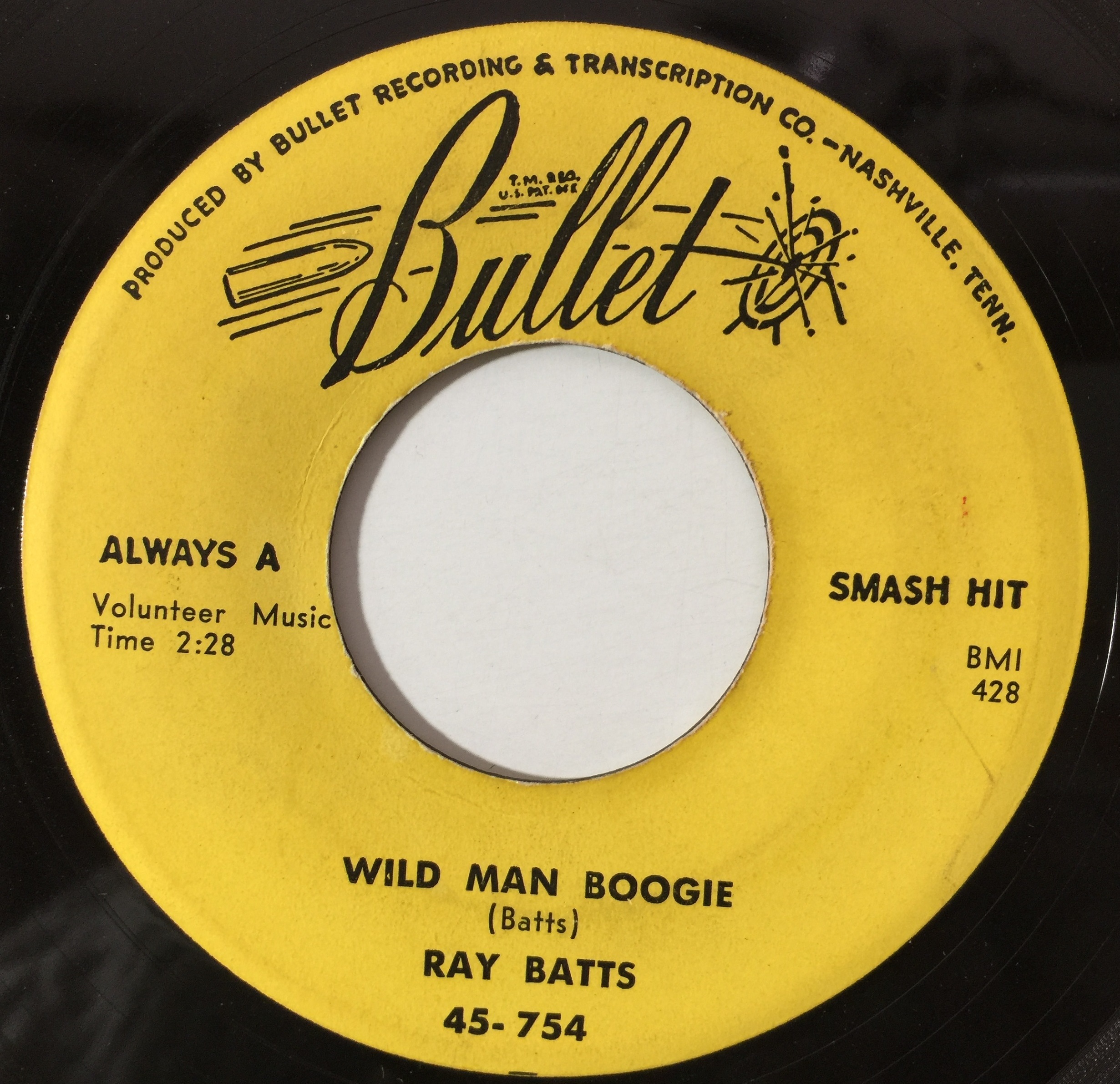 Lot 93 - RAY BATTS - WILD MAN BOOGIE/ BEAR CAT DADDY 7"