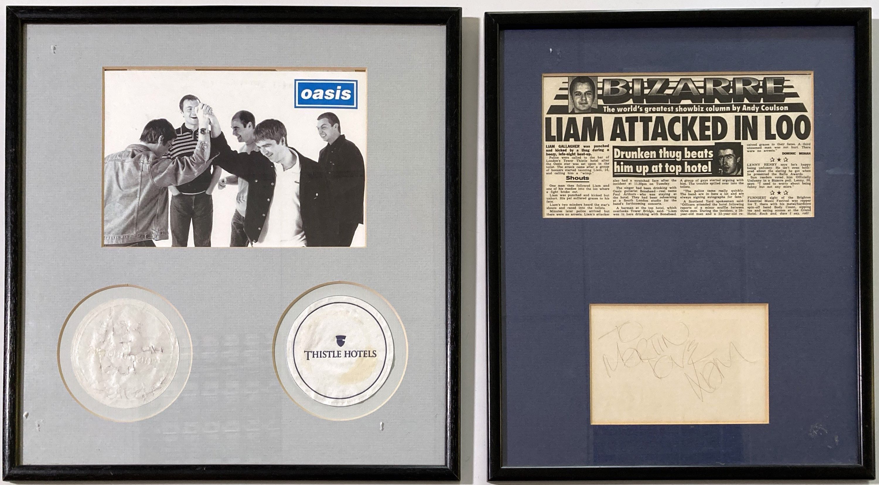 Lot 440 - OASIS - LIAM GALLAGHER - SIGNED DISPLAYS,