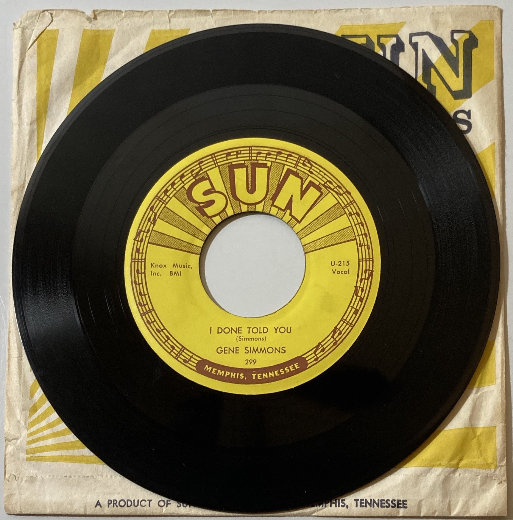 Lot 223 - SUN RECORDS COLLECTION - GENE SIMMONS