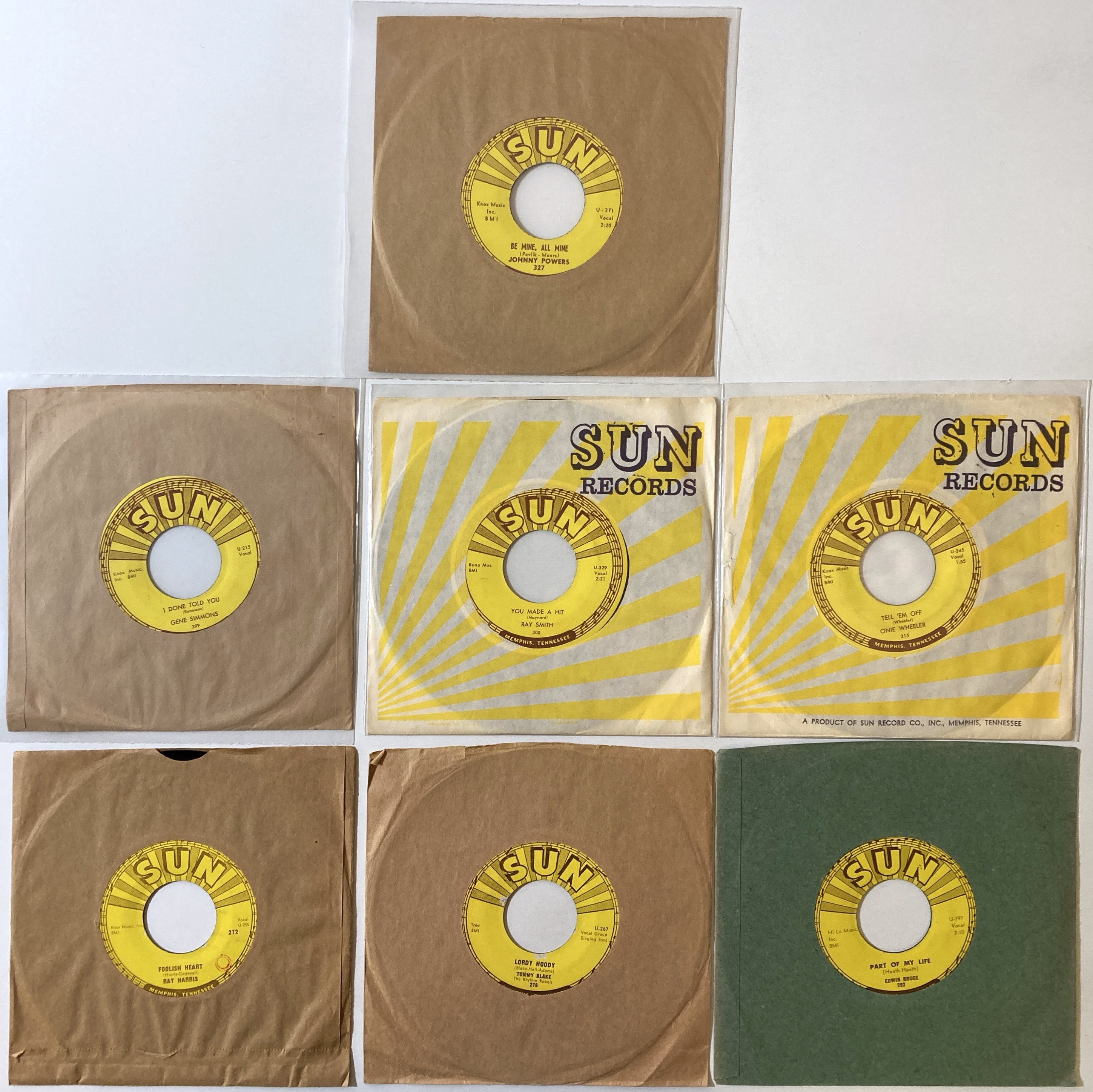 Lot 236 - SUN RECORDS COLLECTION - PACK OF SEVEN RARE