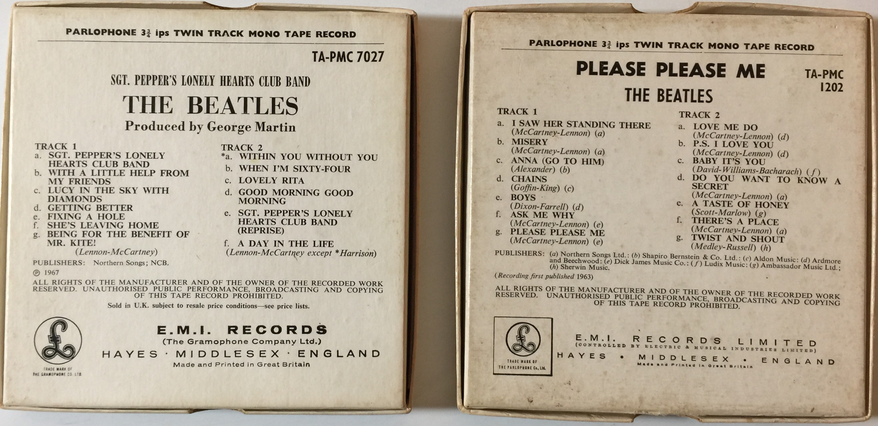 Lot 77 - THE BEATLES - REEL-TO-REEL STUDIO ALBUMS