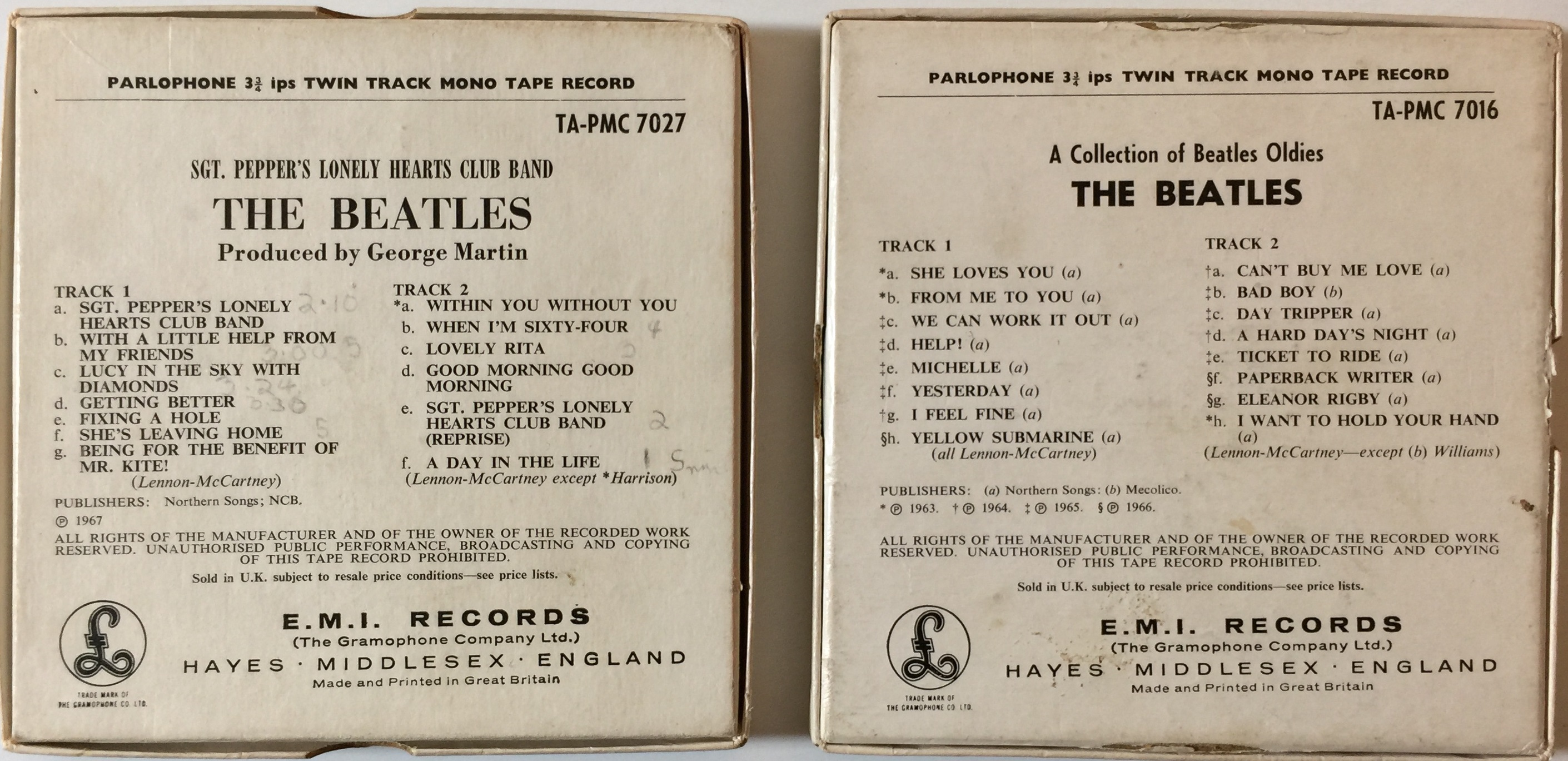 Lot 78 - THE BEATLES - REEL-TO-REEL STUDIO ALBUMS