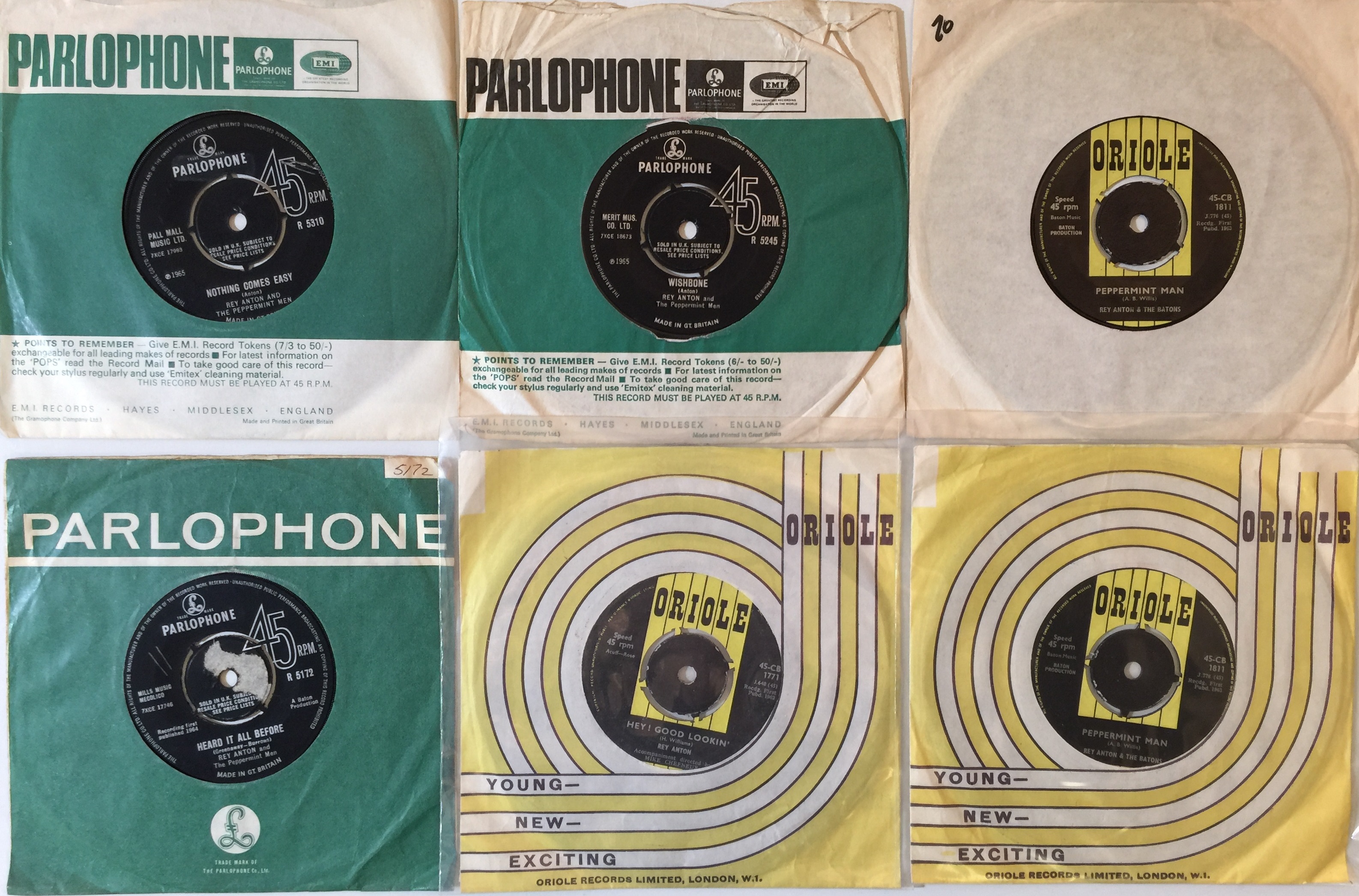 Lot 1030 - REY ANTON AND THE PEPPERMINT MEN - 7"