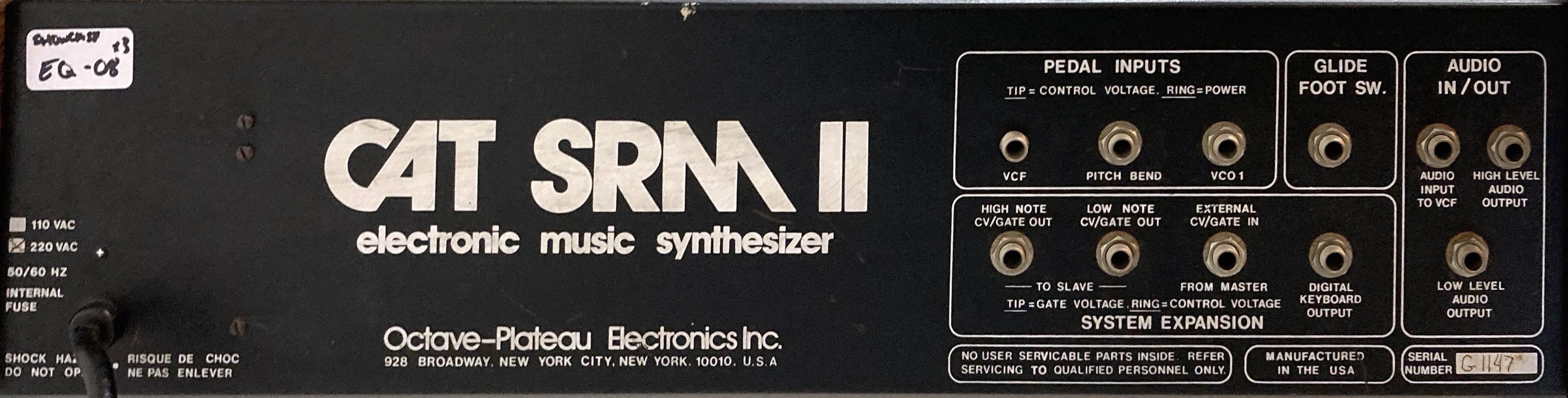 Lot 142 - THE CAT BY OCTAVE SYNTHESIZER.