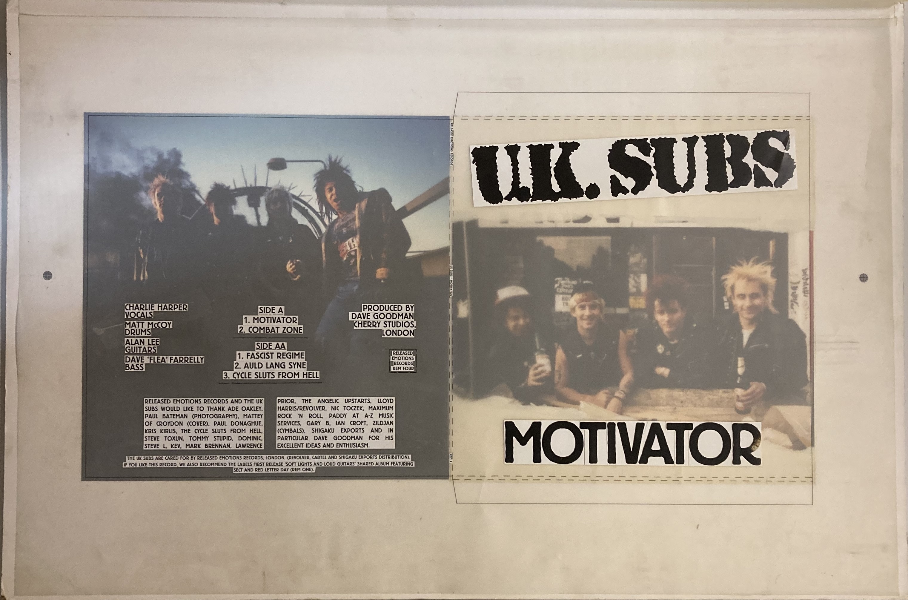 Lot 43 - UK SUBS PROOF ARTWORK