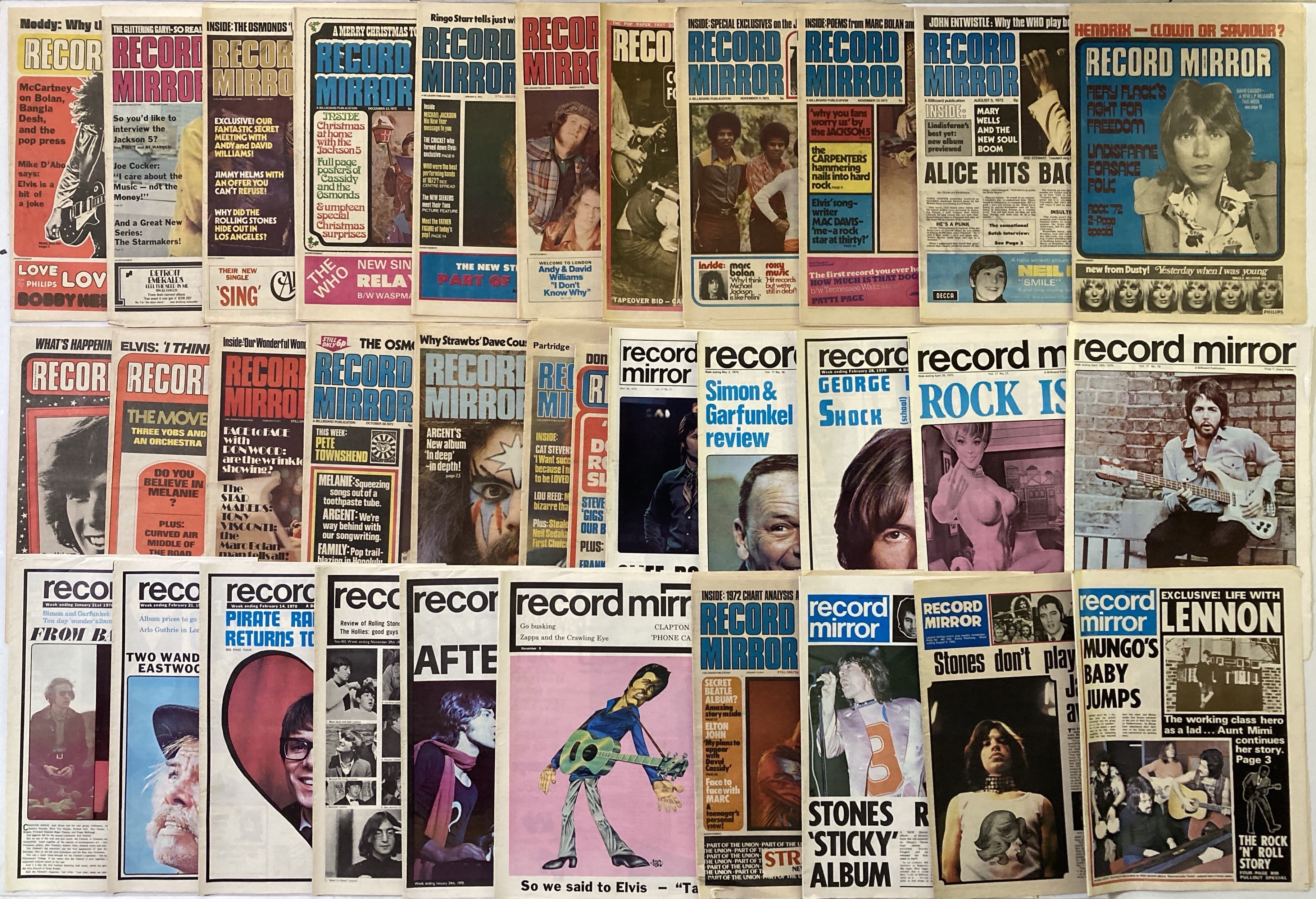 Lot 139 - RECORD MIRROR MAGAZINES - 1970S.