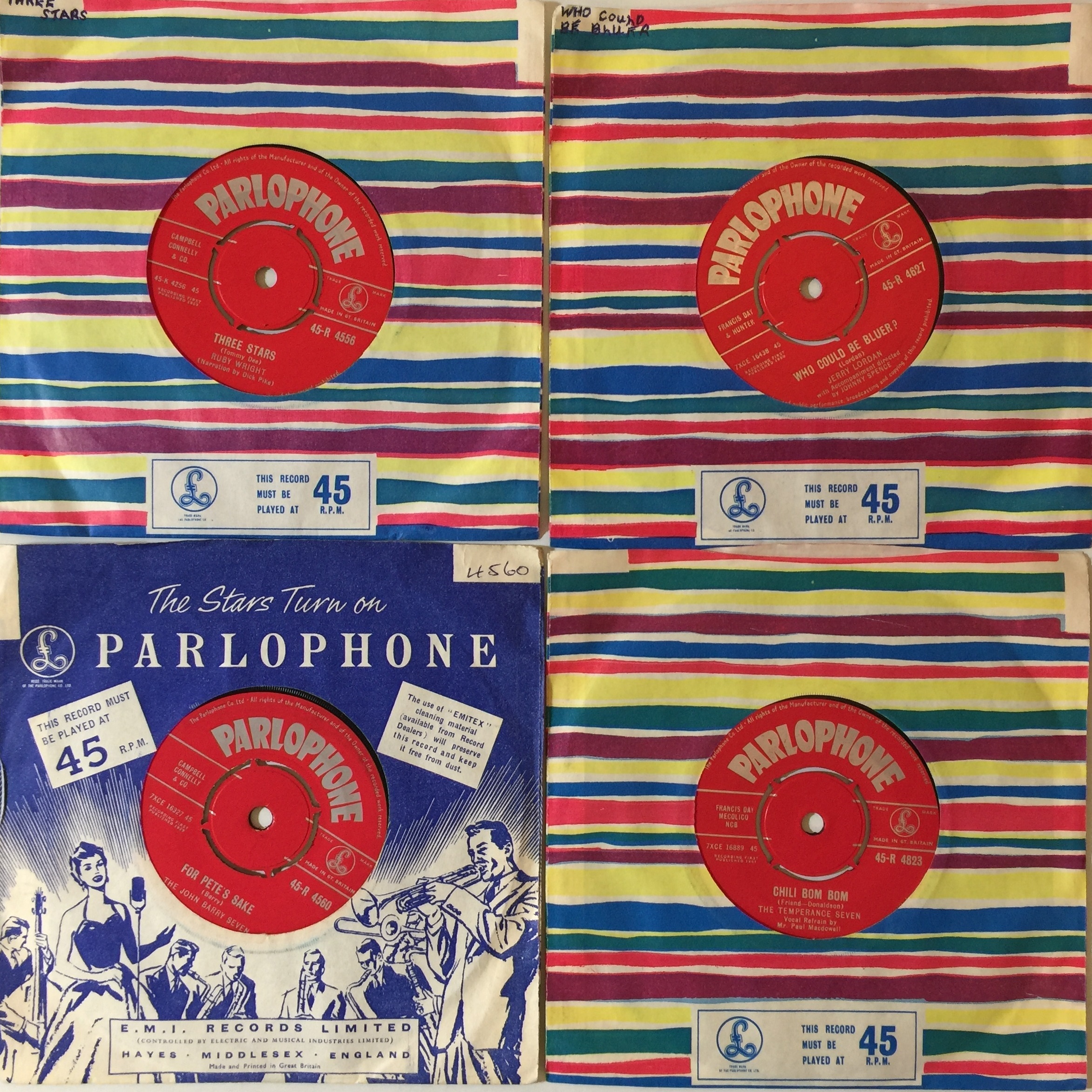 Lot 1093 - RED PARLOPHONE - 7" SINGLES