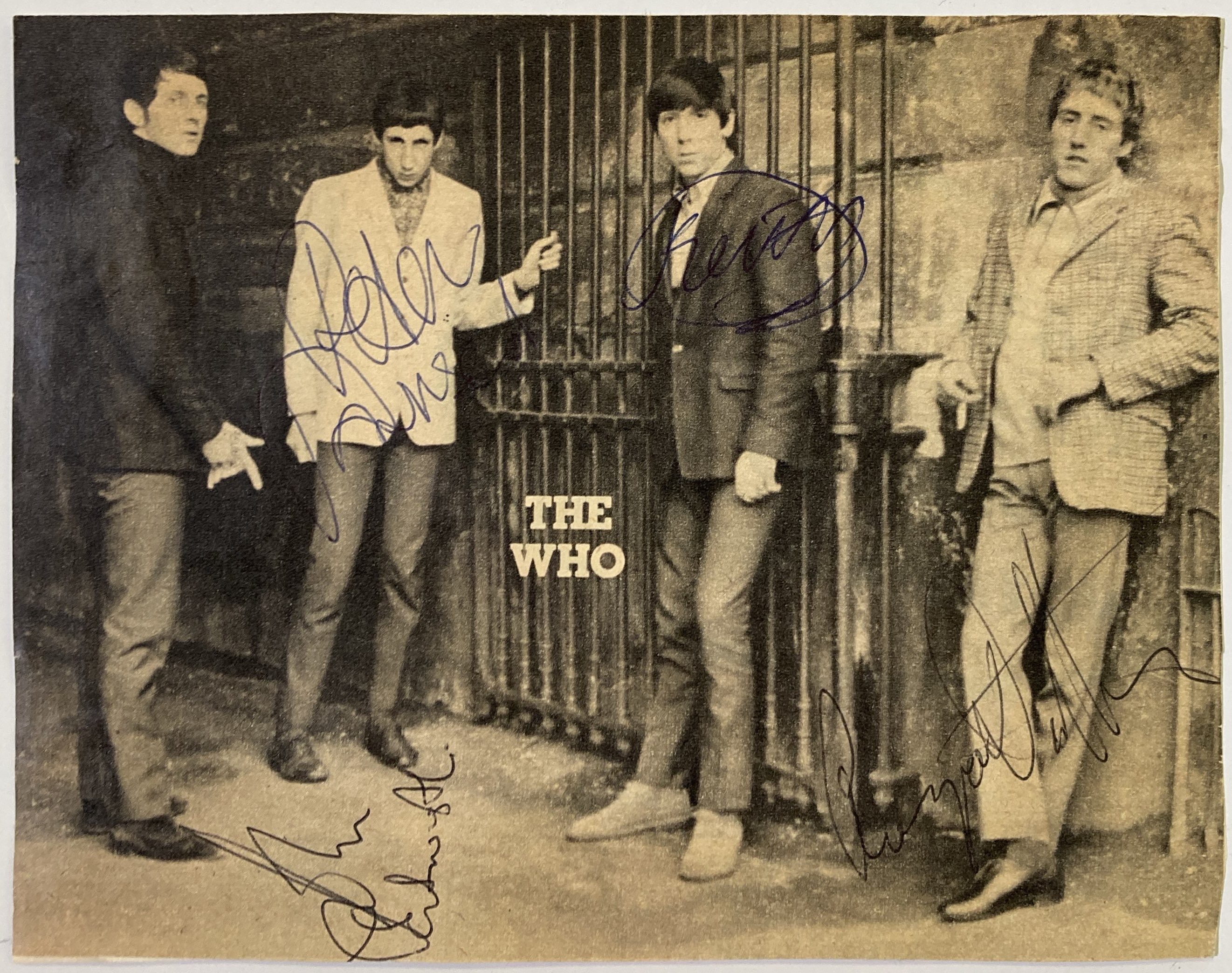 Lot 218 - THE WHO - A SET OF 1966 AUTOGRAPHS.
