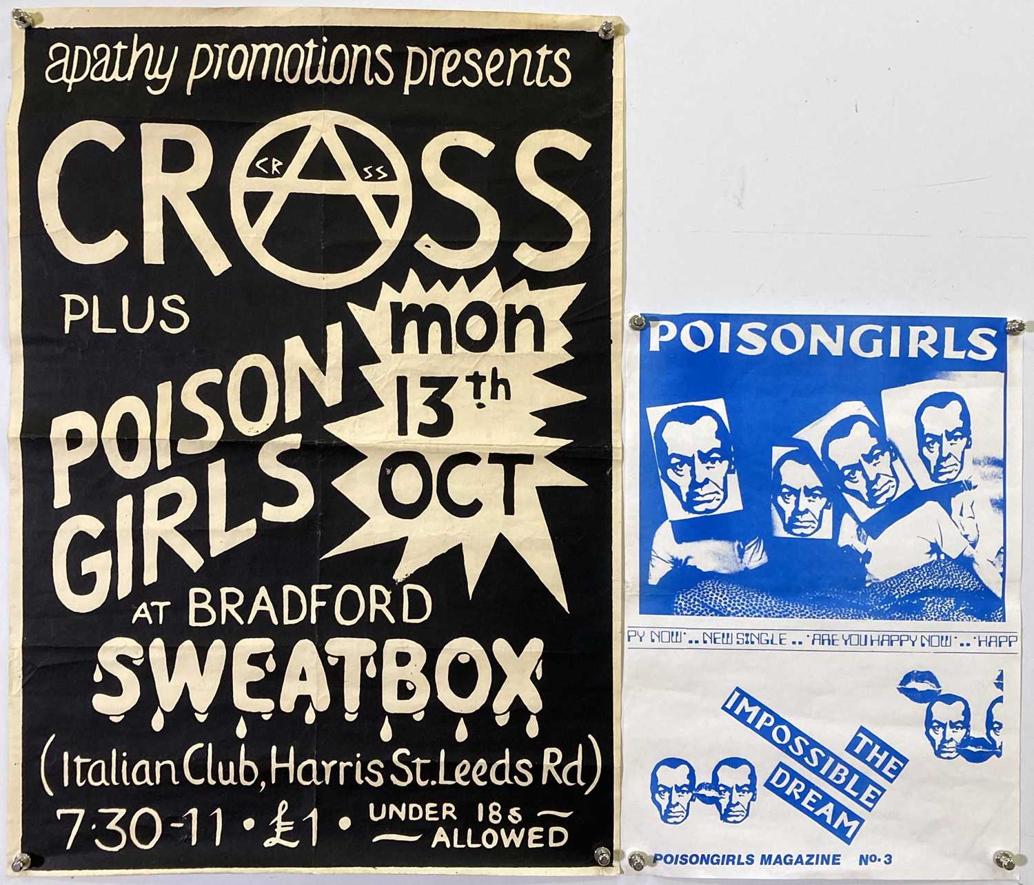 Lot 430 - CRASS - BRADFORD SWEATBOX POSTERS - WITH