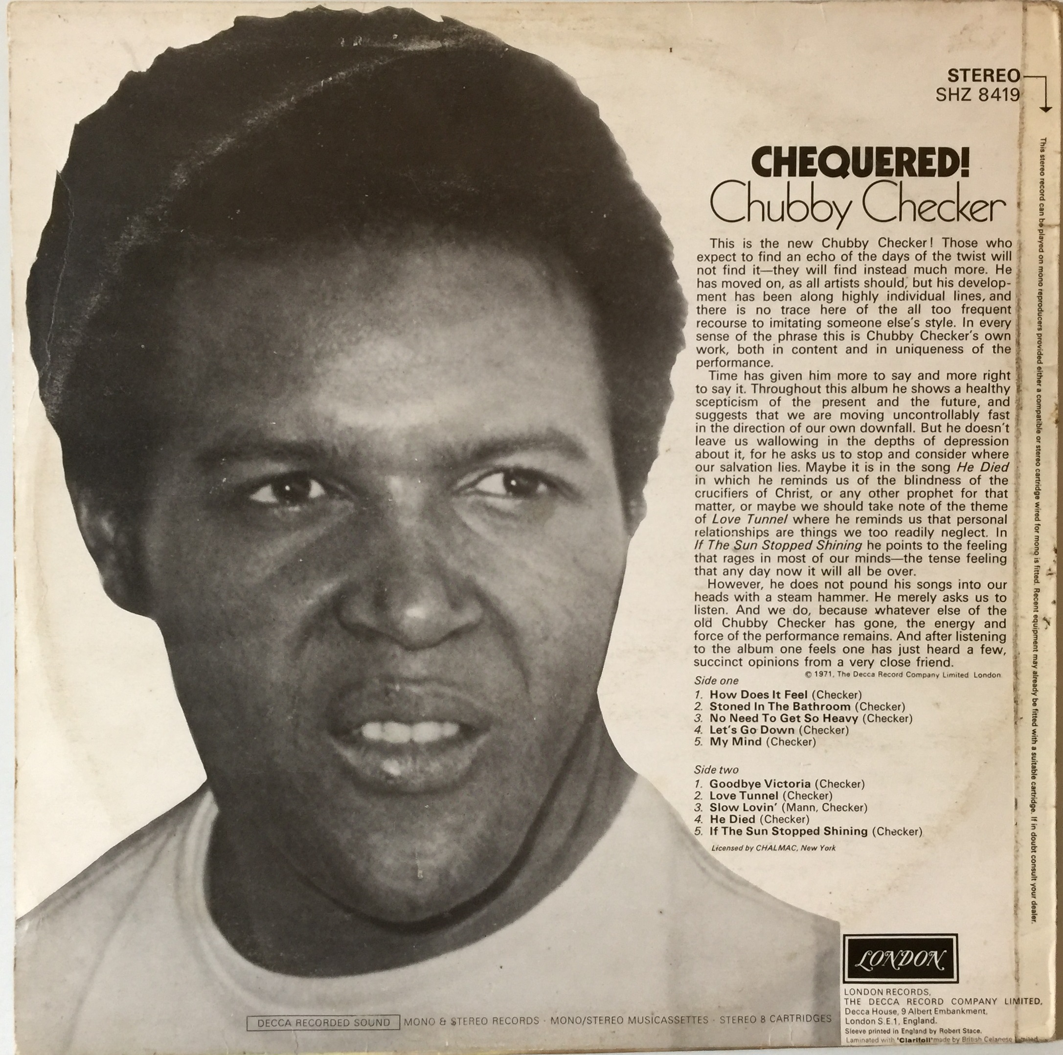 Lot 1217 - CHUBBY CHECKER - CHEQUERED LP (UK STEREO