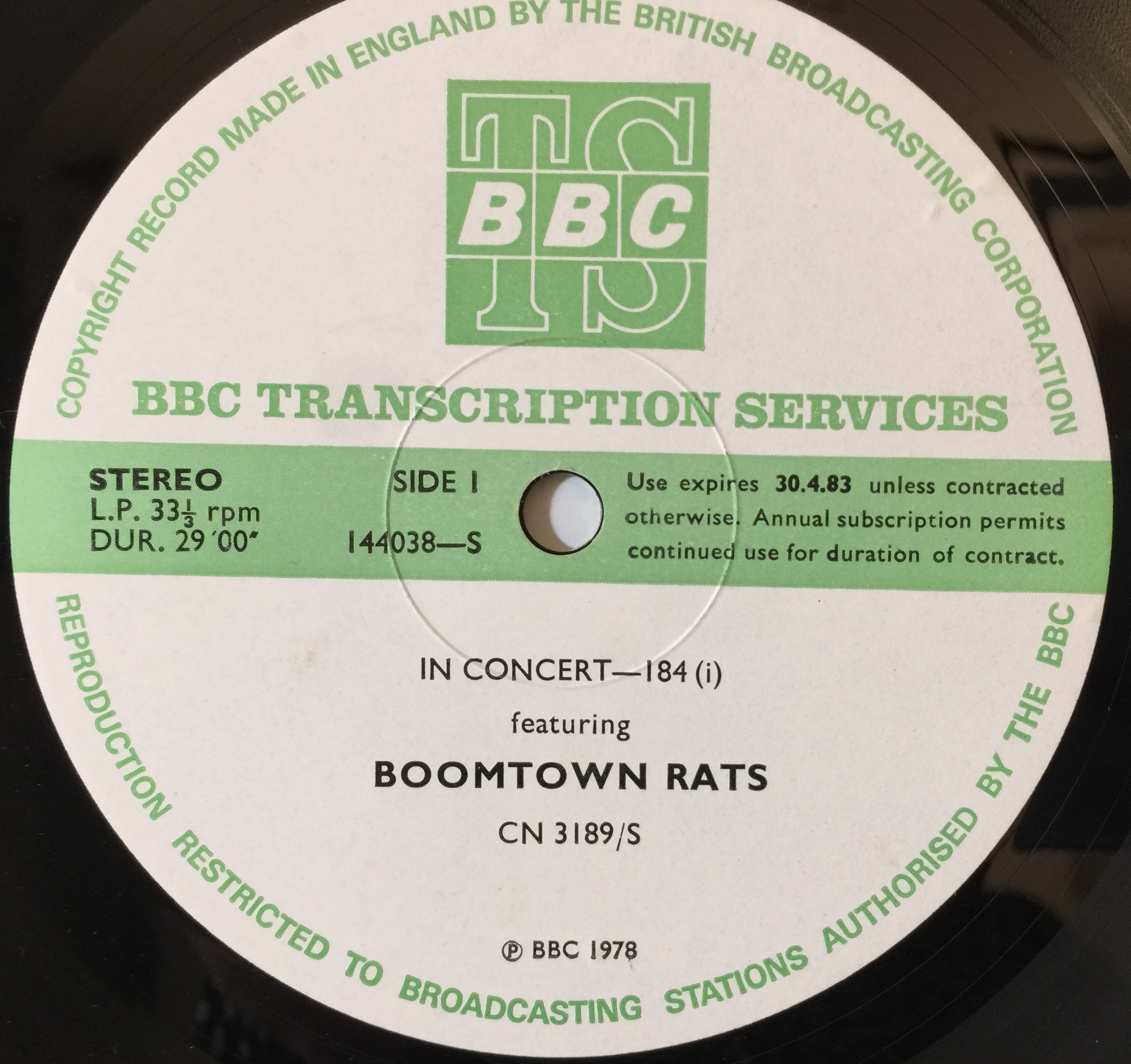 Lot 1320 - BOOMTOWN RATS - IN CONCERT 184 (BBC
