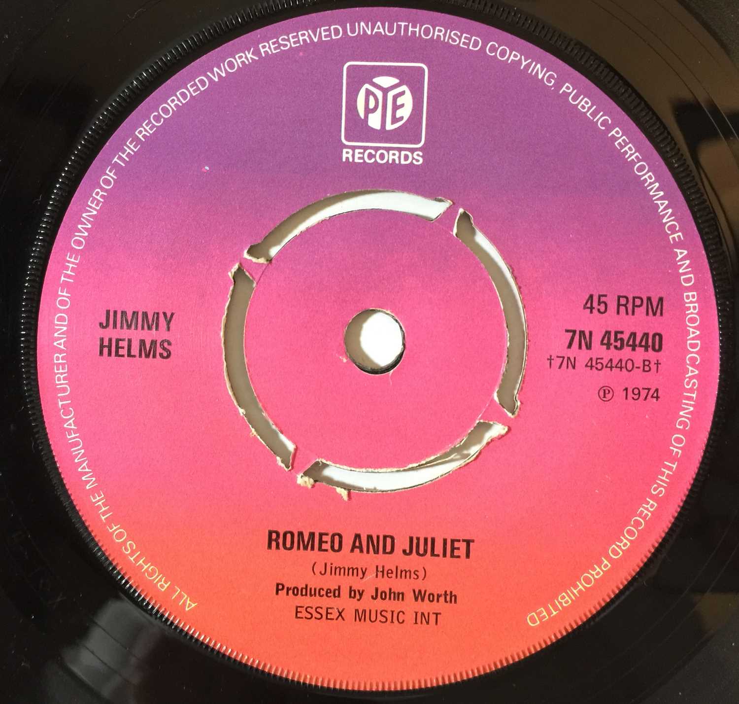 Lot 115 - JIMMY HELMS - RAGTIME GIRL/ ROMEO AND JULIET