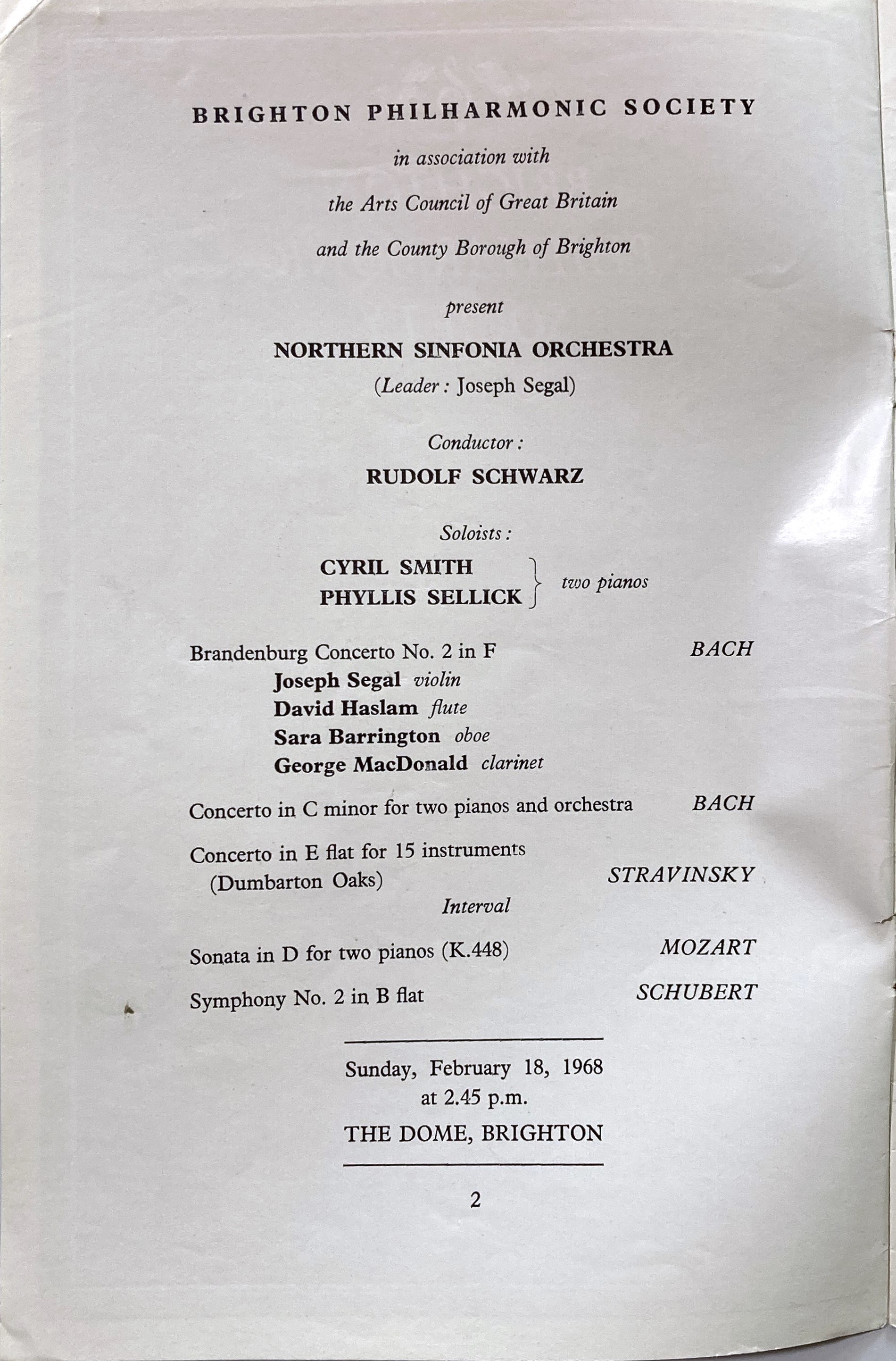 Lot 259 - THE BBC SYMPHONY ORCHESTRA - PROGRAMME