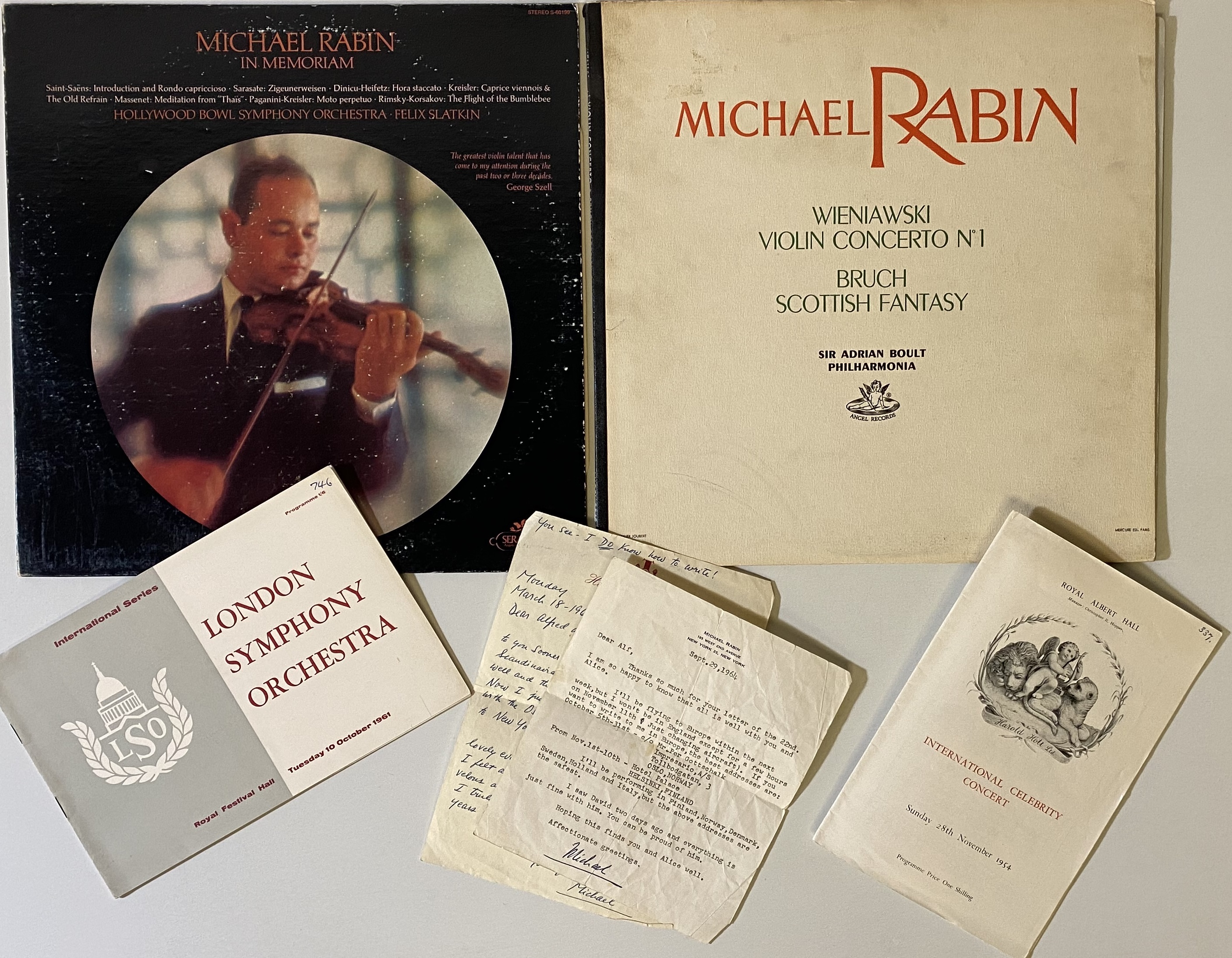 Lot 24 - MICHAEL RABIN LP RARITIES PLUS LETTER