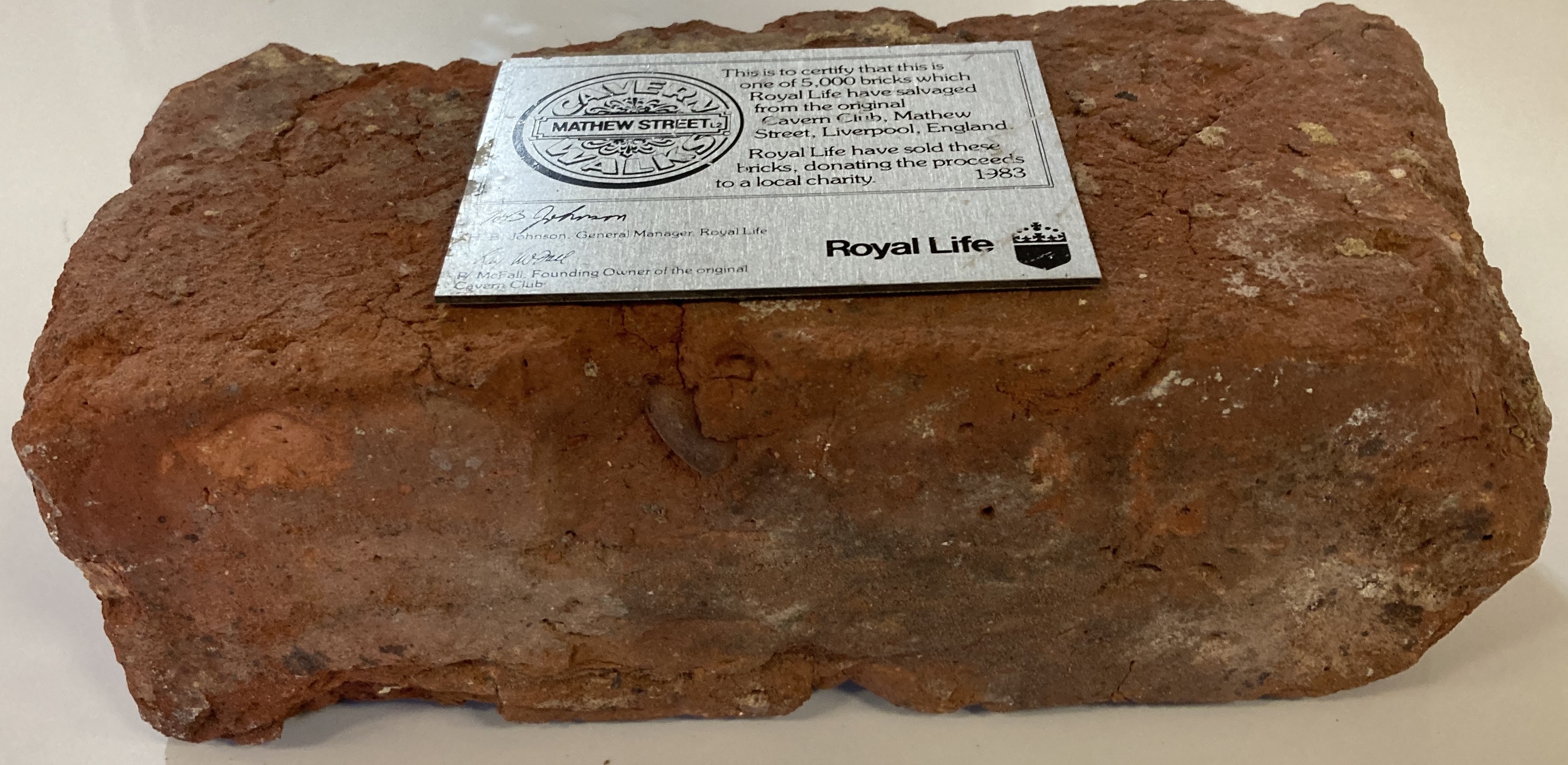 Lot 112 - CAVERN CLUB BRICK