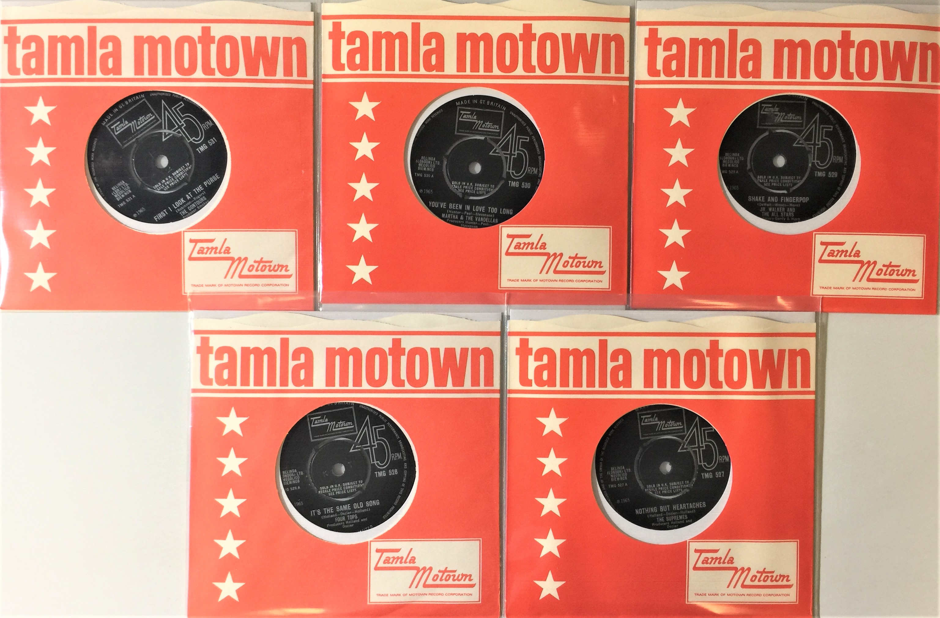 Lot 226 - TAMLA MOTOWN - 1965 UK 7" COLLECTION (TMG