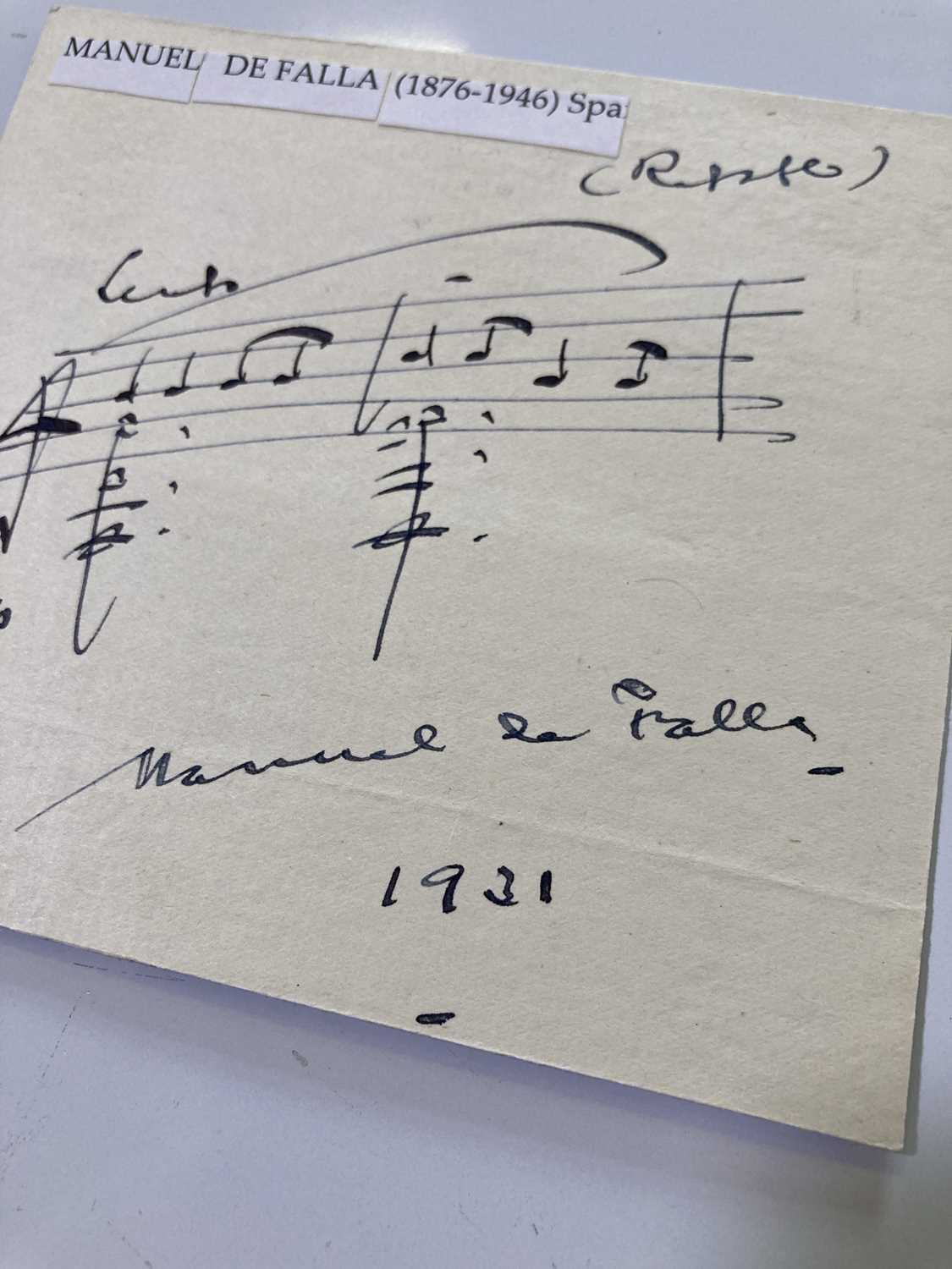 Lot 352 - MANUEL DE FALLA (1976-1946).