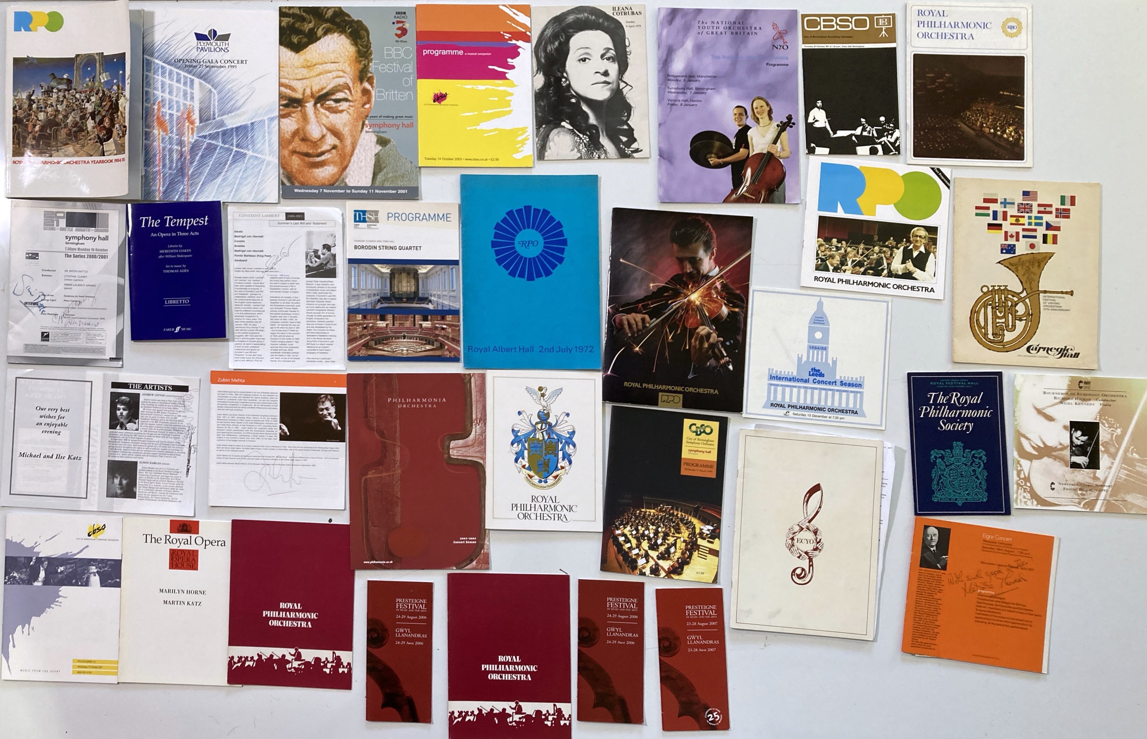 Lot 395 - CLASSICAL MUSIC - CONCERT PROGRAMMES C 1970S