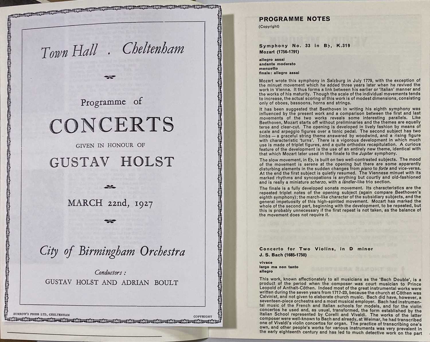 Lot 396 - GUSTAV HOLST (1874-1934).