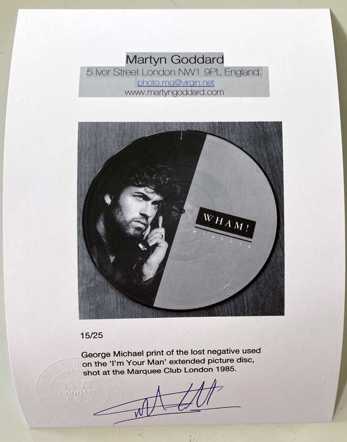 Lot 196 - MARTYN GODDARD - GEORGE MICHAEL.