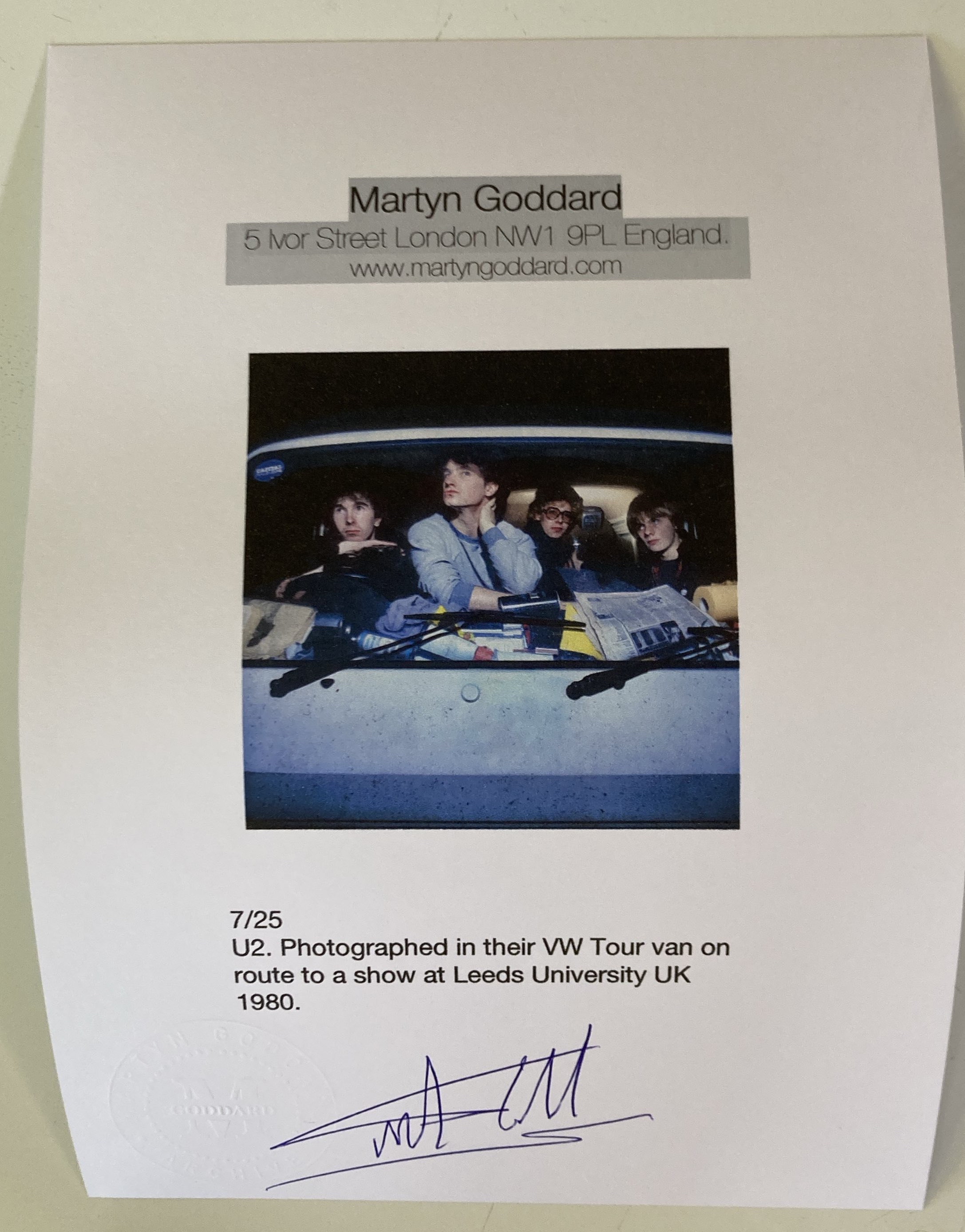 Lot 195 - MARTYN GODDARD - U2, 1980.
