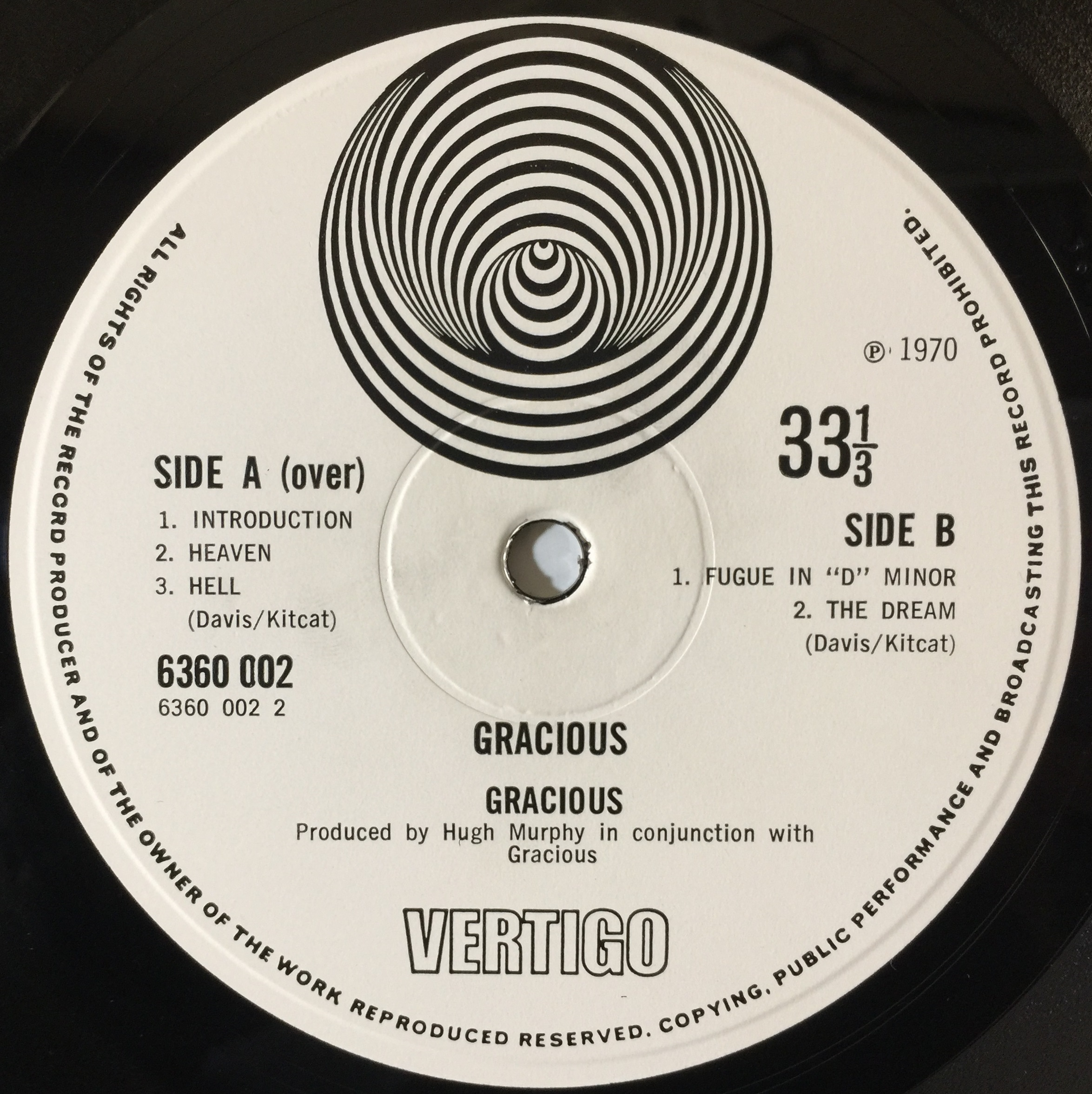 Lot 20 - GRACIOUS - GRACIOUS LP (UK VERTIGO - LARGE