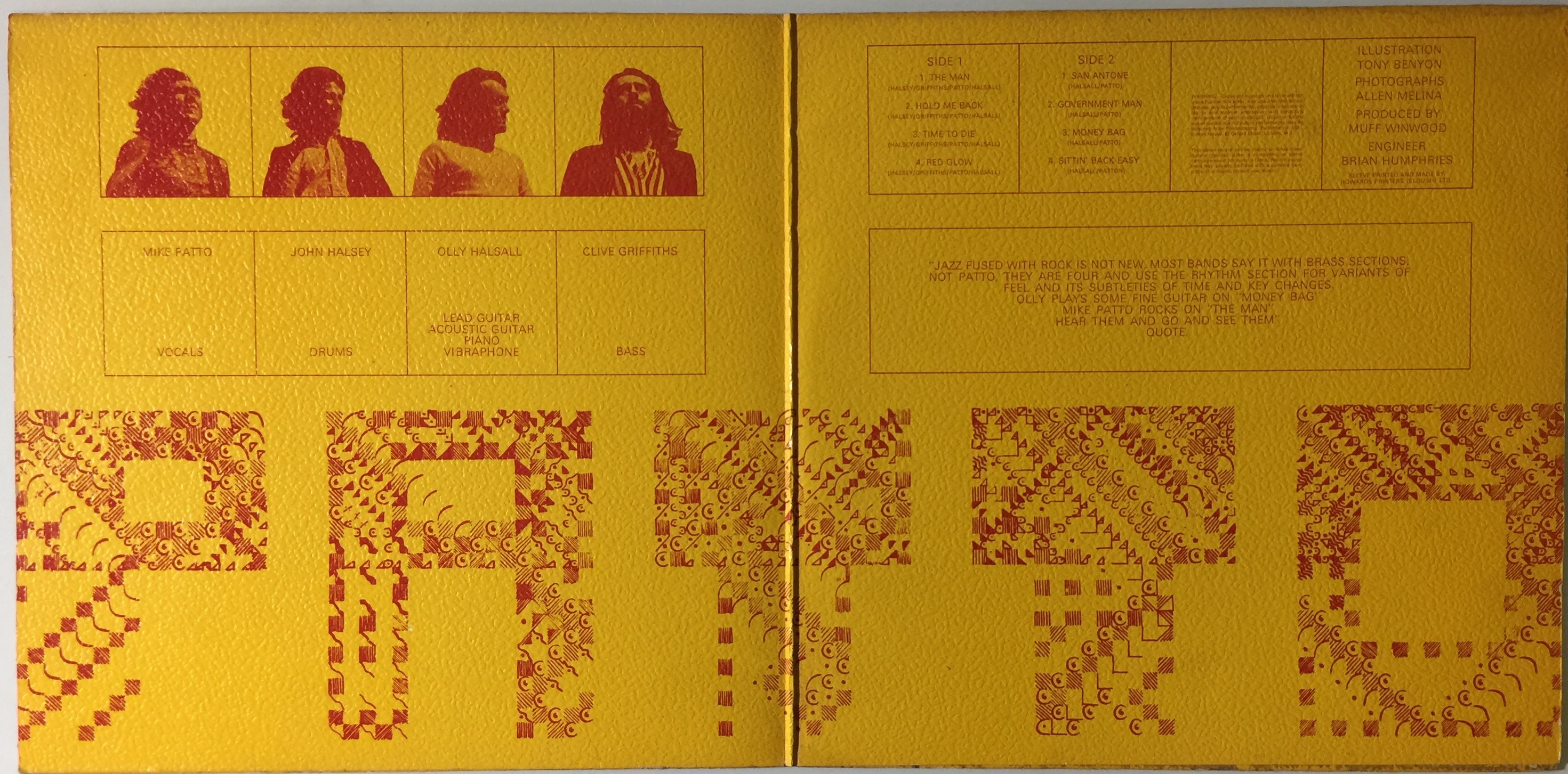 Lot 26 - PATTO - S/T LP (UK VERTIGO SWIRL - 6360 016)
