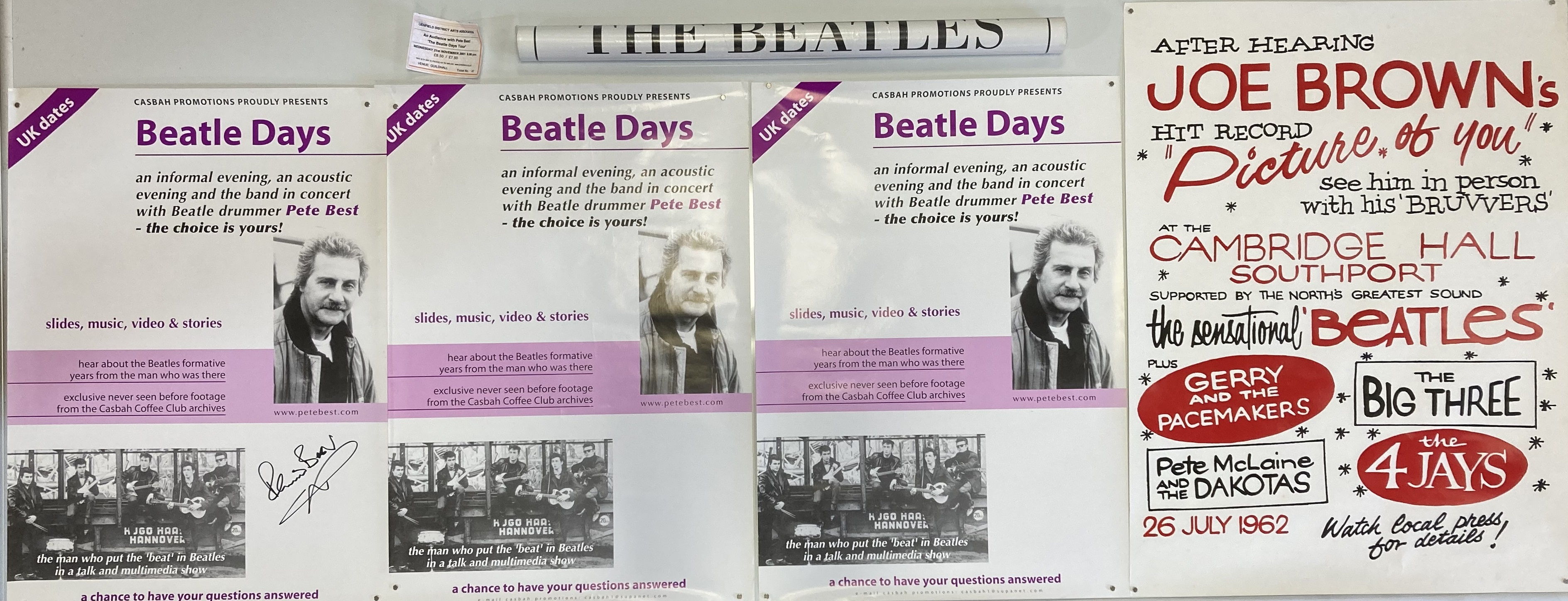 Lot 155 - BEATLES POSTERS INC PETE BEST SIGNED