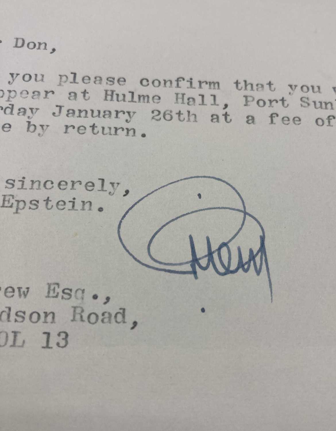Lot 156 - BRIAN EPSTEIN AUTOGRAPH AND CAVERN