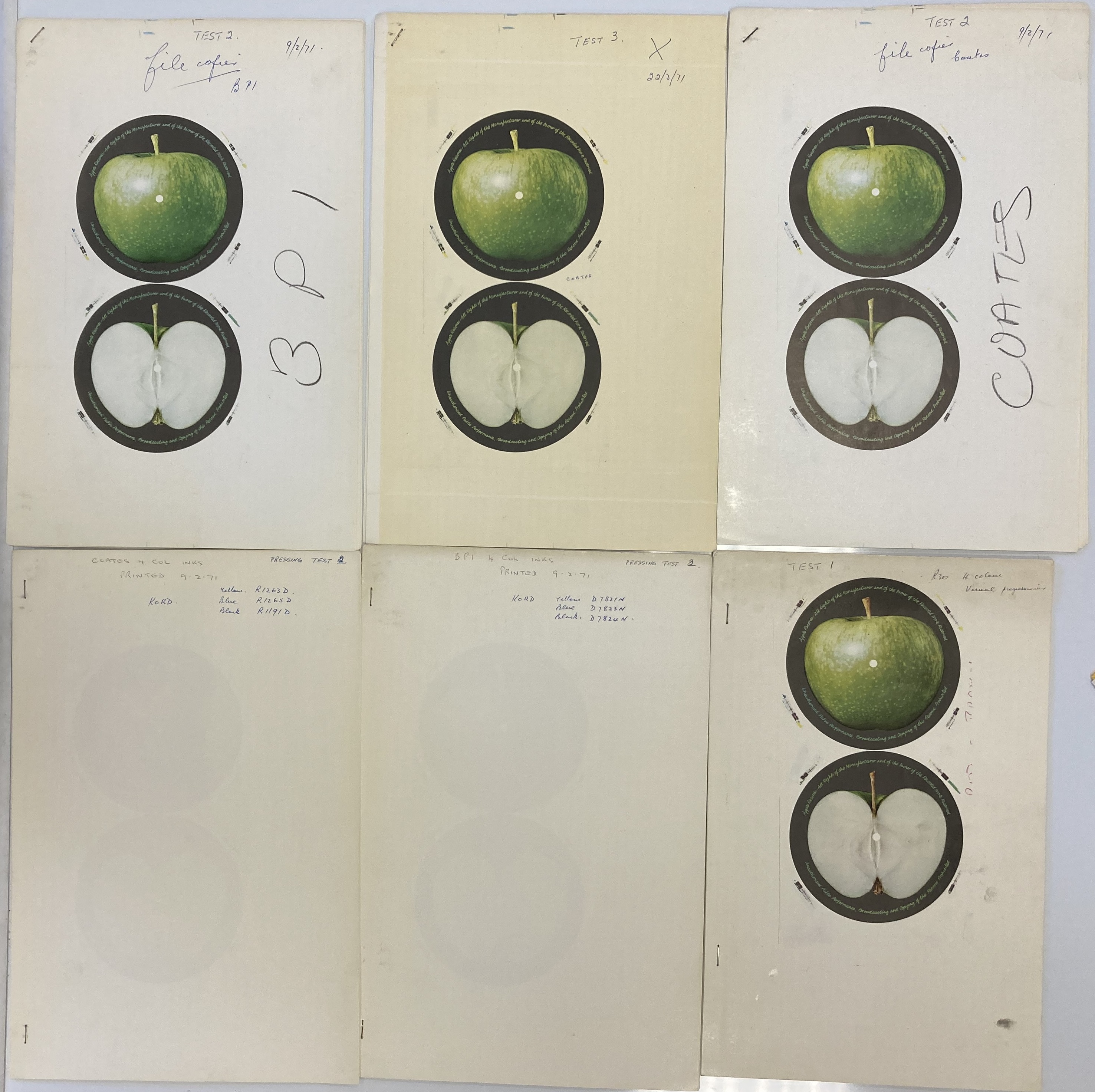 Lot 161 - THE BEATLES / APPLE RECORDS 1971 PROOF APPLE