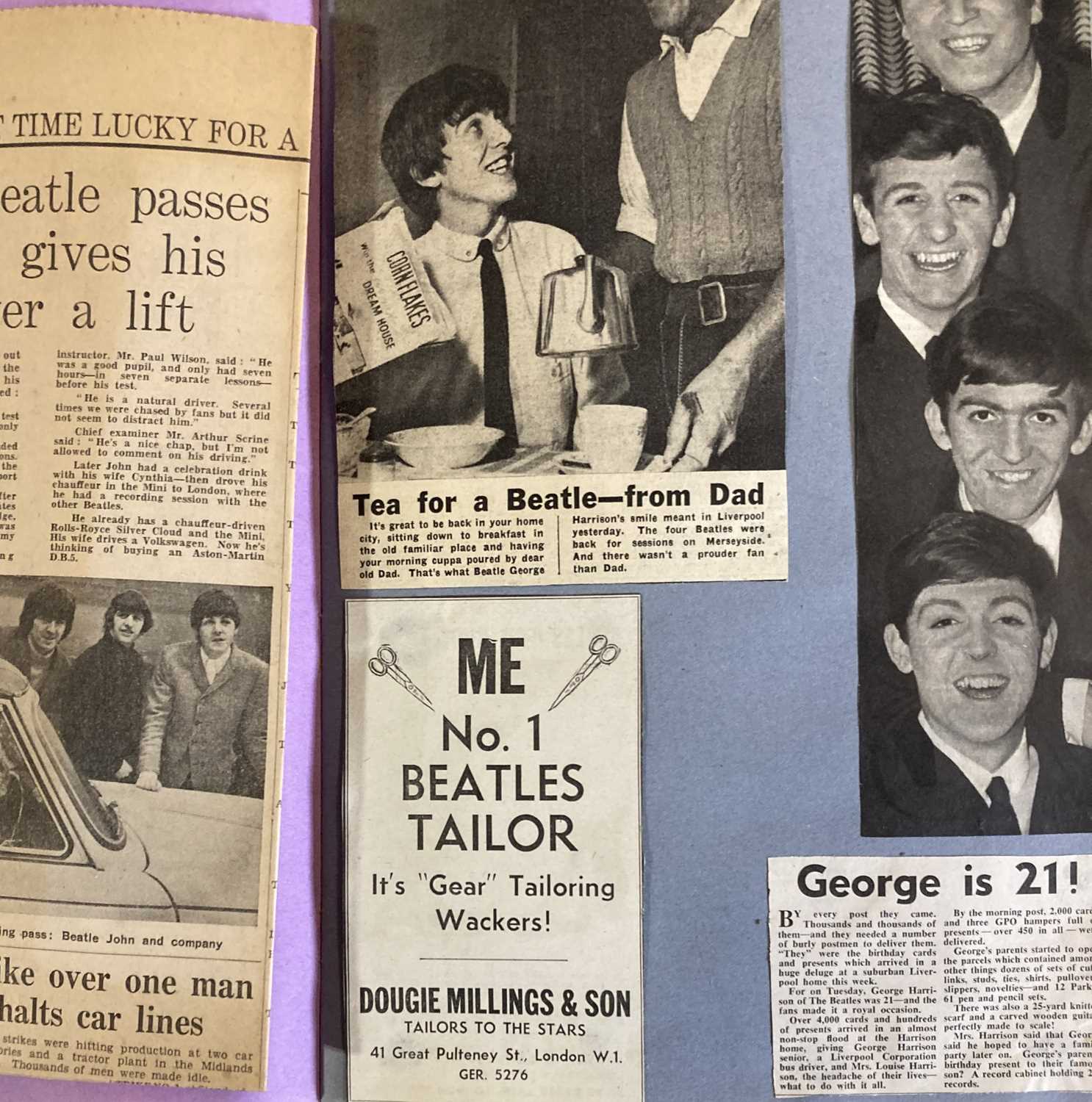 Lot 168 - BEATLES 1960S SCRAPBOOK AND ORIGINAL