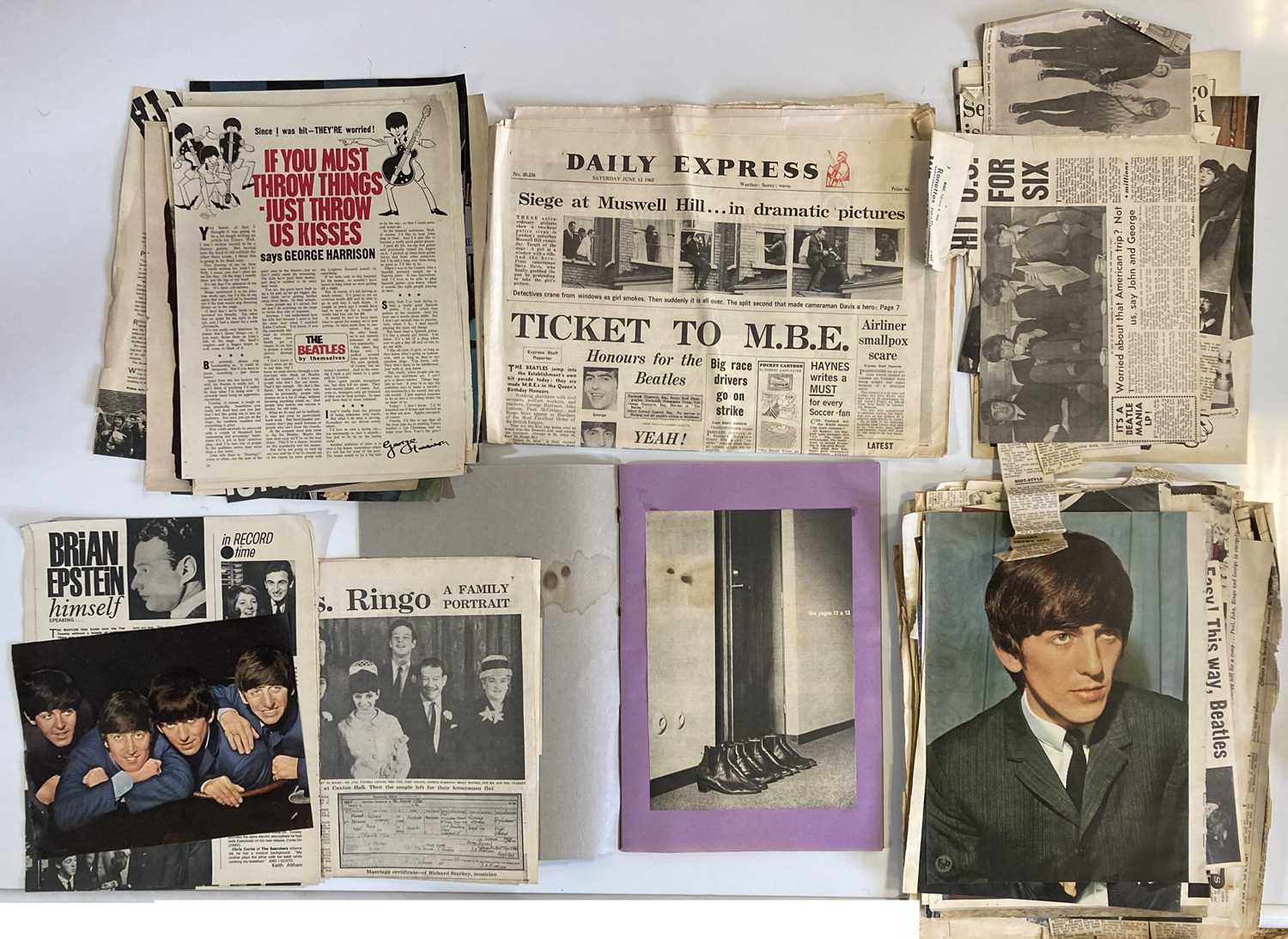 Lot 168 - BEATLES 1960S SCRAPBOOK AND ORIGINAL