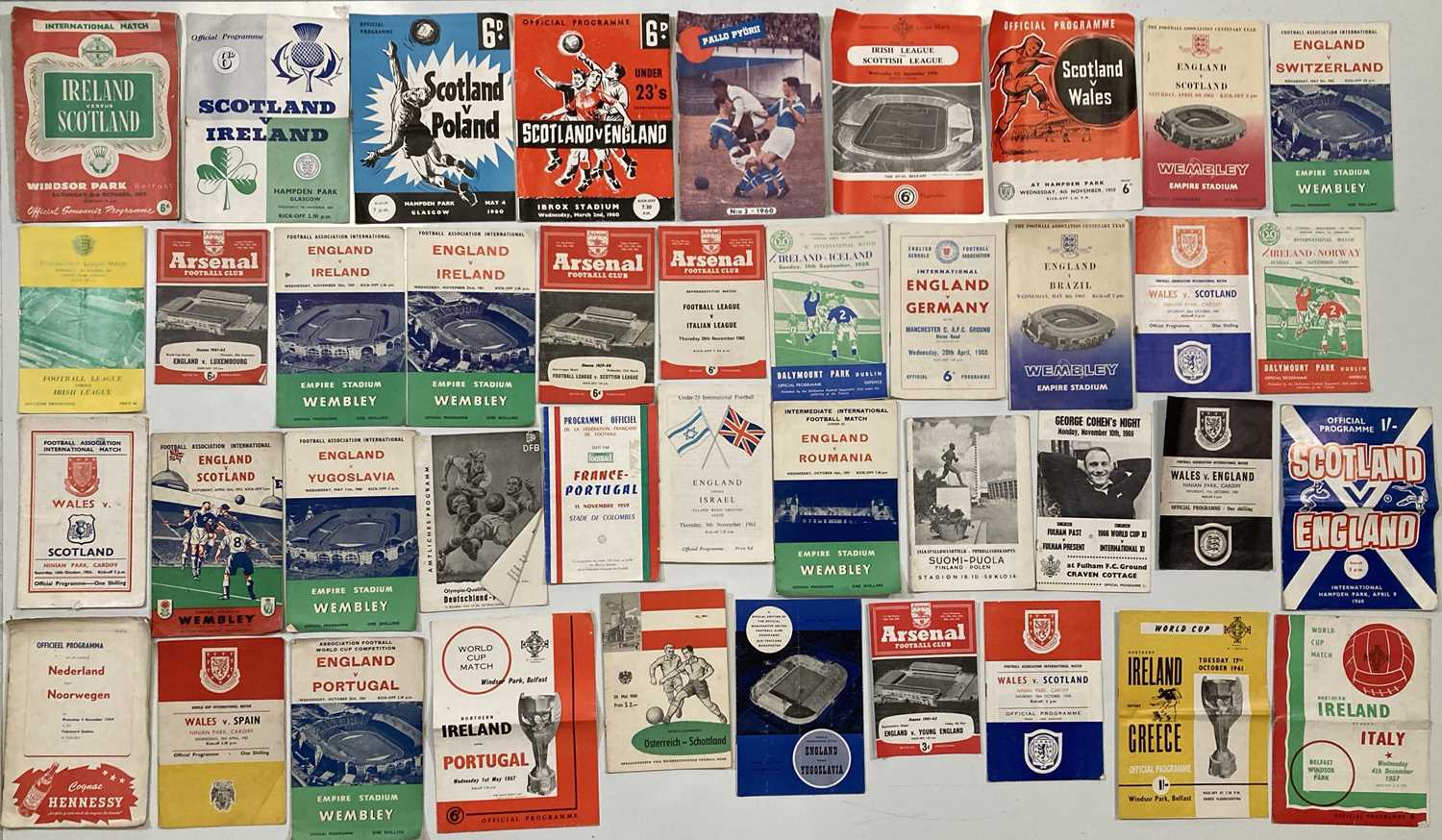 Lot 50 - 1950S/60S FOOTBALL PROGRAMMES - INTERNATIONAL