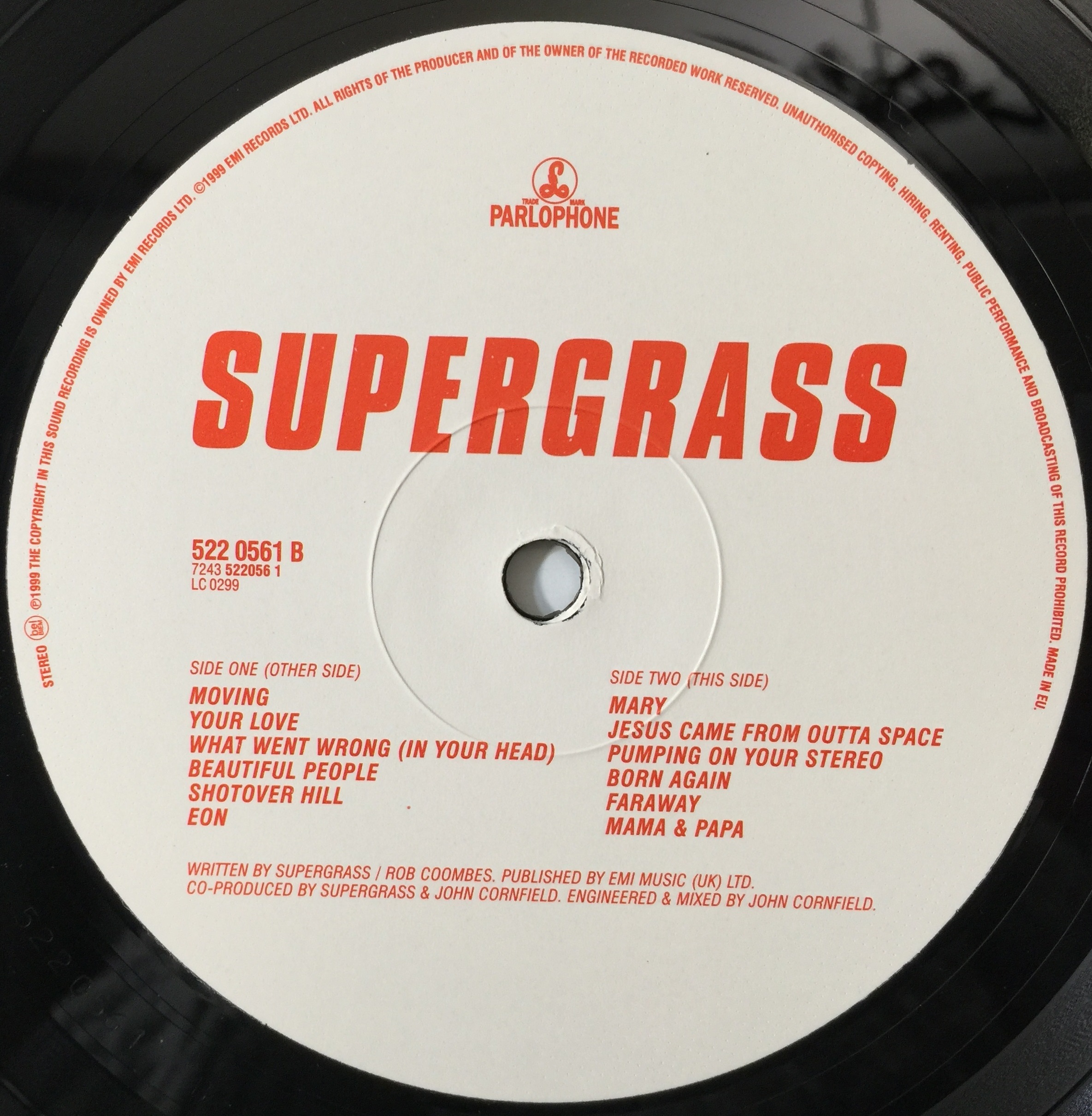 Lot 33 - SUPERGRASS - S/T LP (1999 ORIGINAL