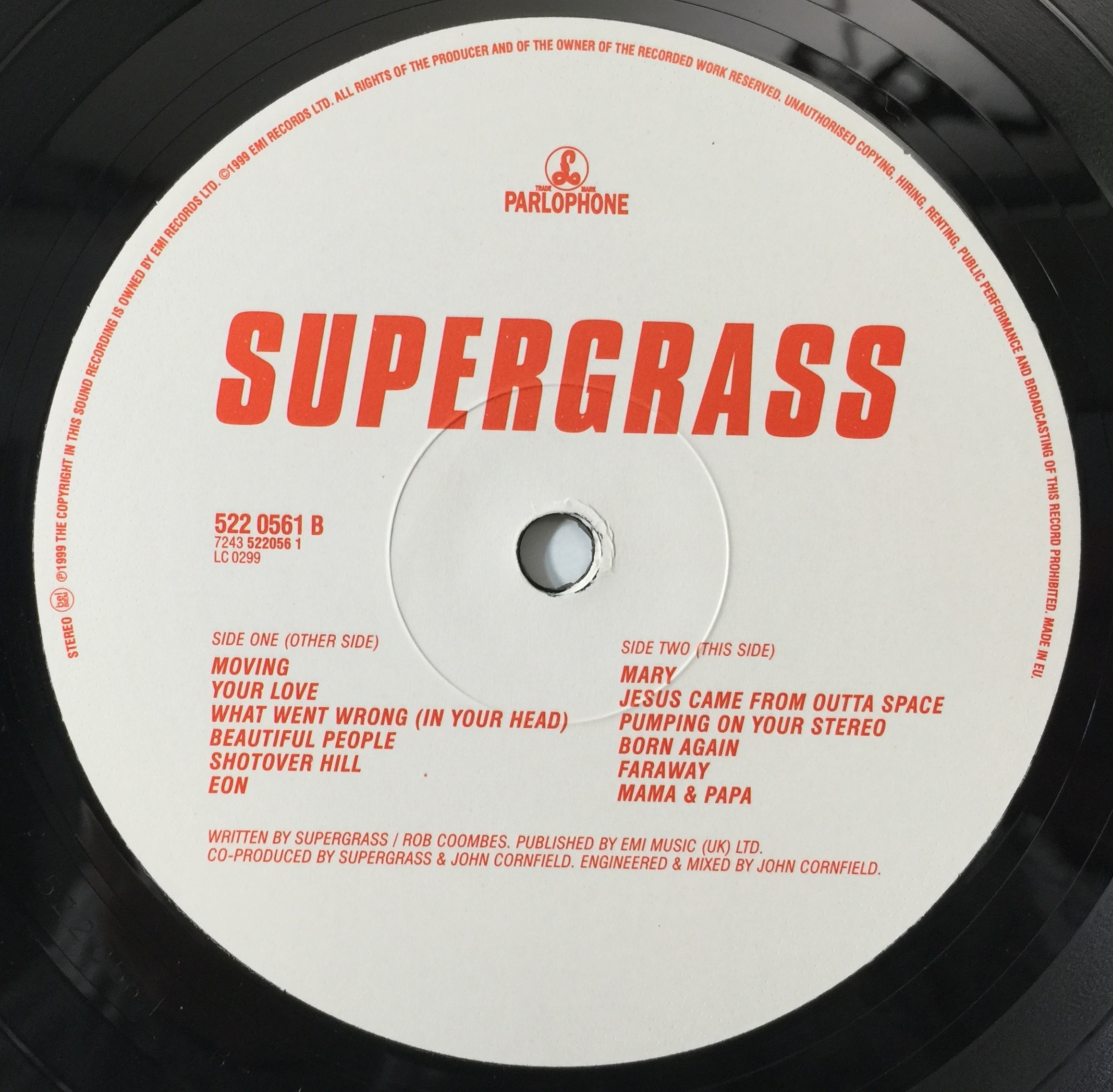 Lot 33 - SUPERGRASS - S/T LP (1999 ORIGINAL