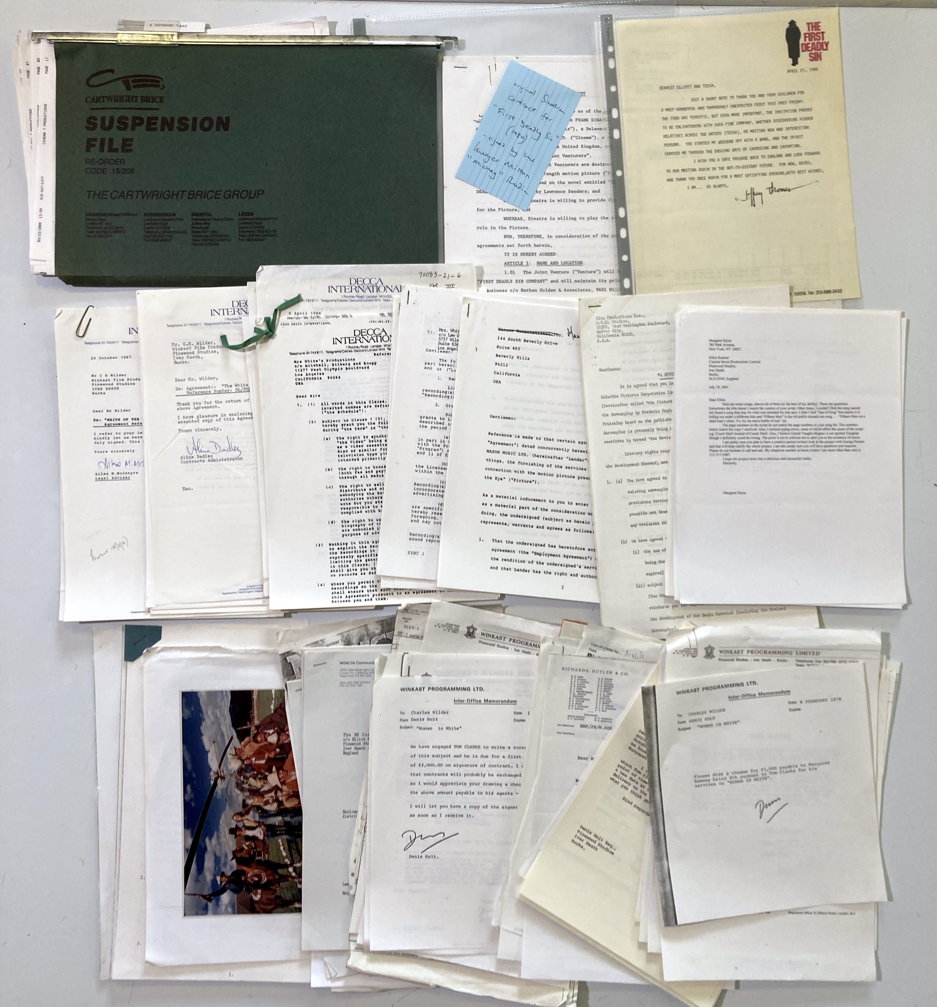 Lot 167 - ORIGINAL FILM PRODUCTION MATERIALS AND